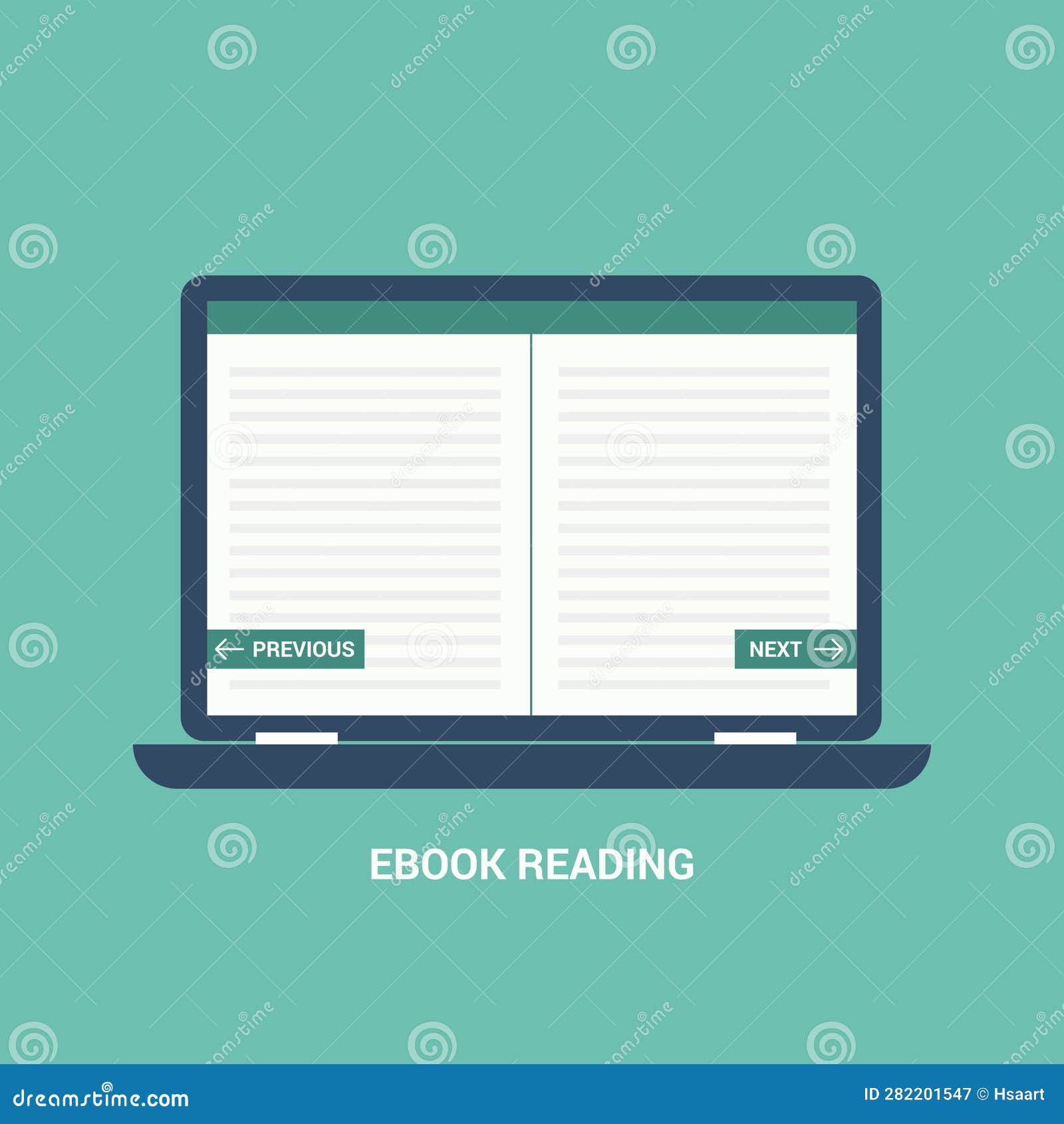 Web Online Book Reading Flat Design Stock Vector - Illustration of ...