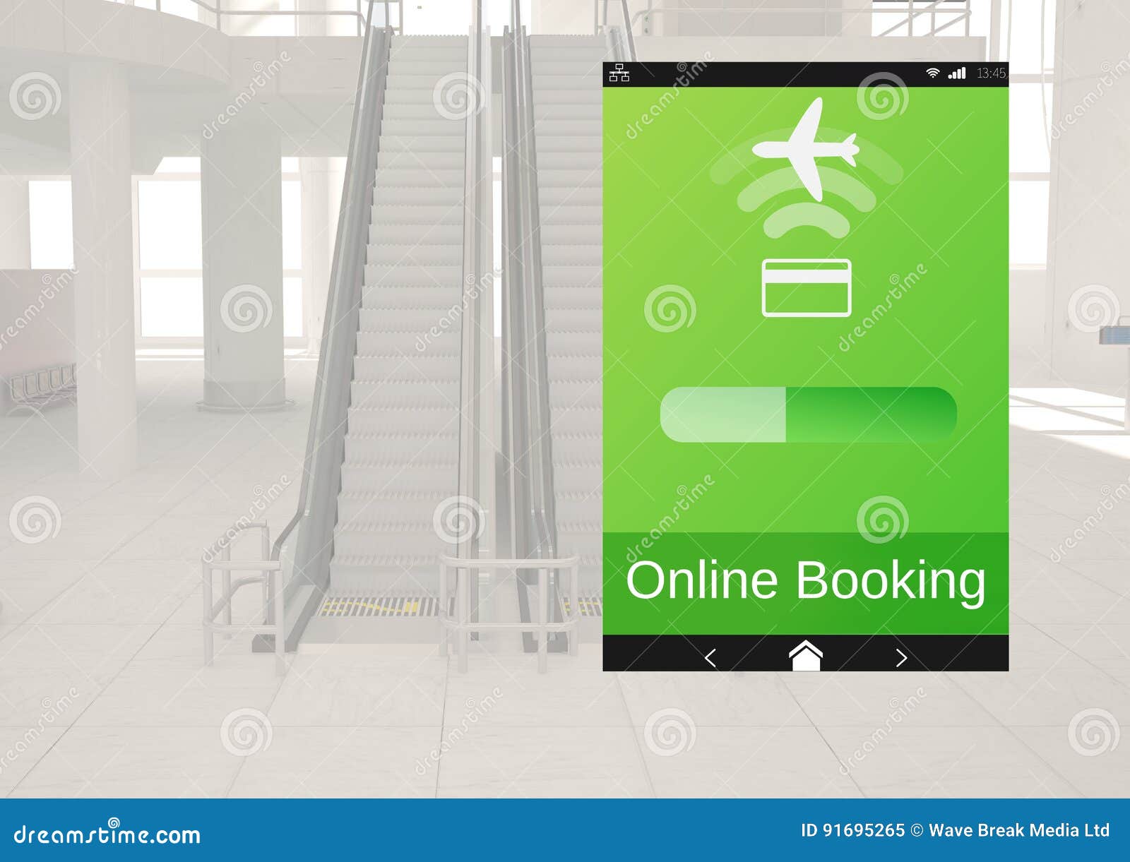 Online Booking Flight App Interface Stock Image - Image of space ...