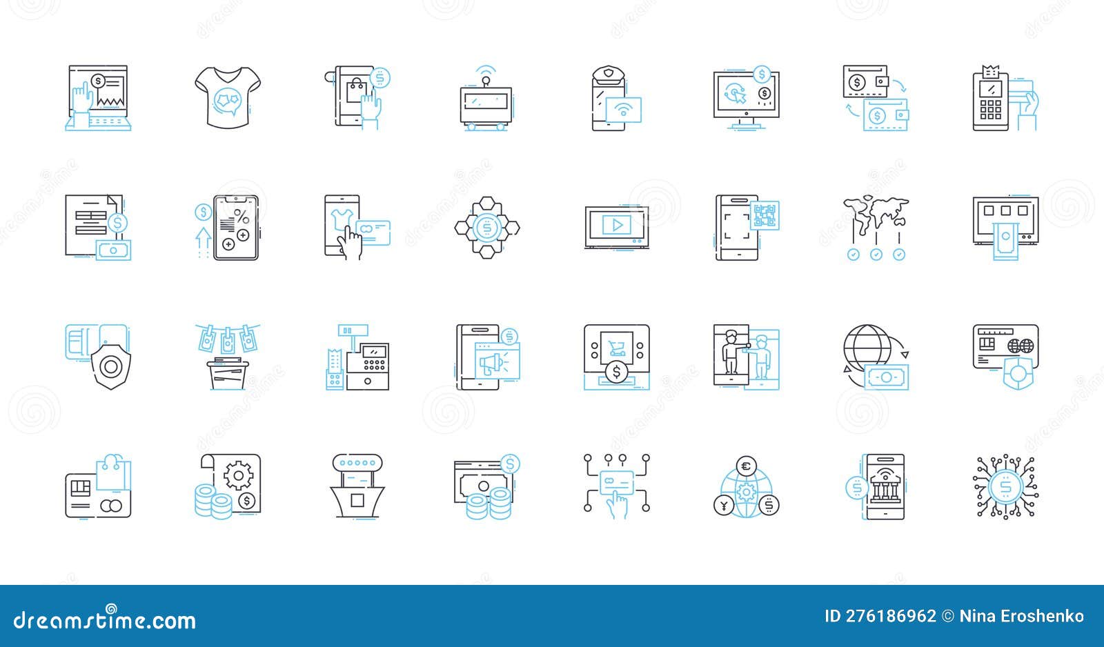 Online Booking Linear Icons Set. Reservation, Platform, Schedule ...