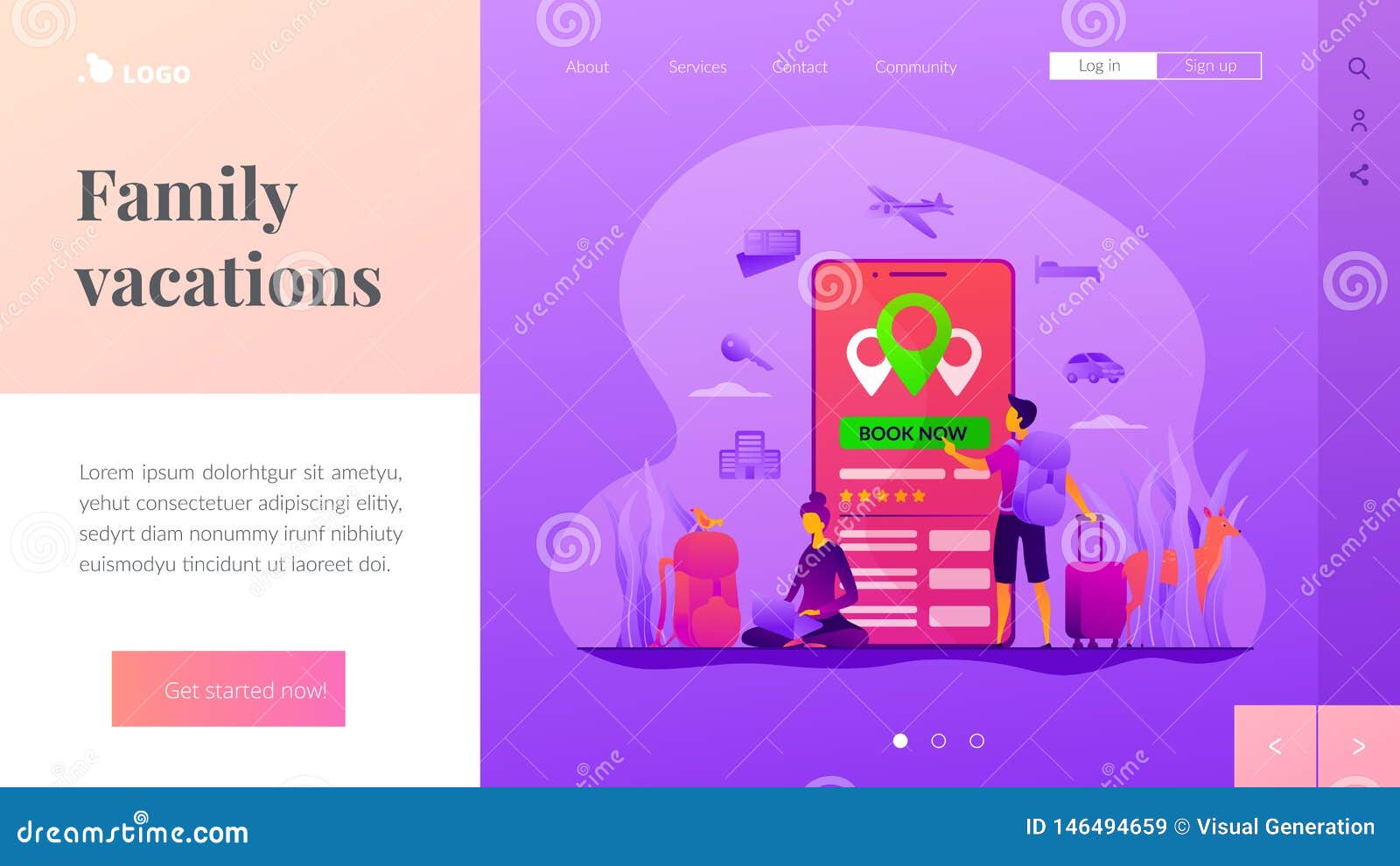 Online Booking Services Vector Landing Page Template. Stock Vector ...