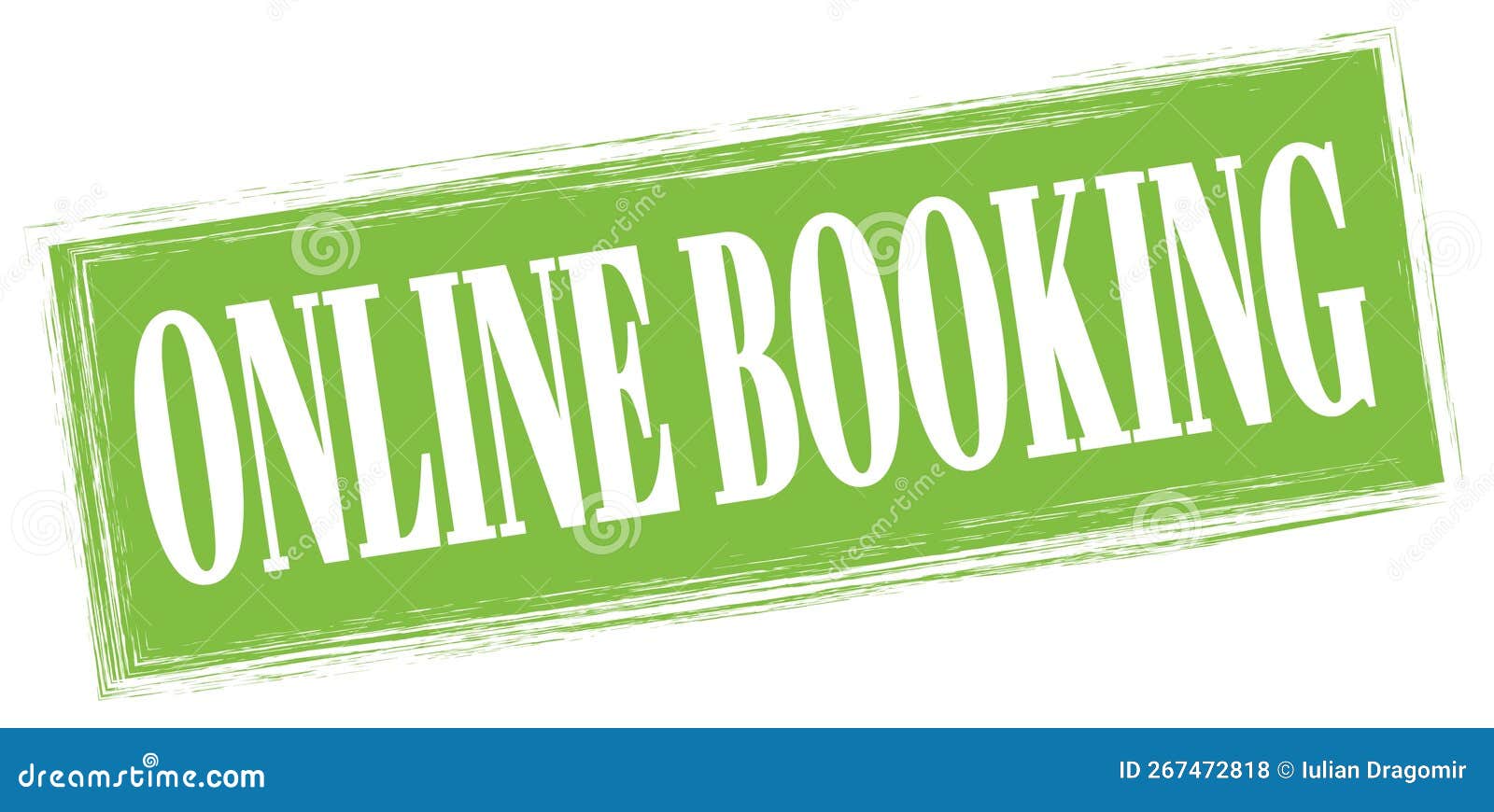 ONLINE BOOKING Text Written on Green Stamp Sign Stock Illustration ...