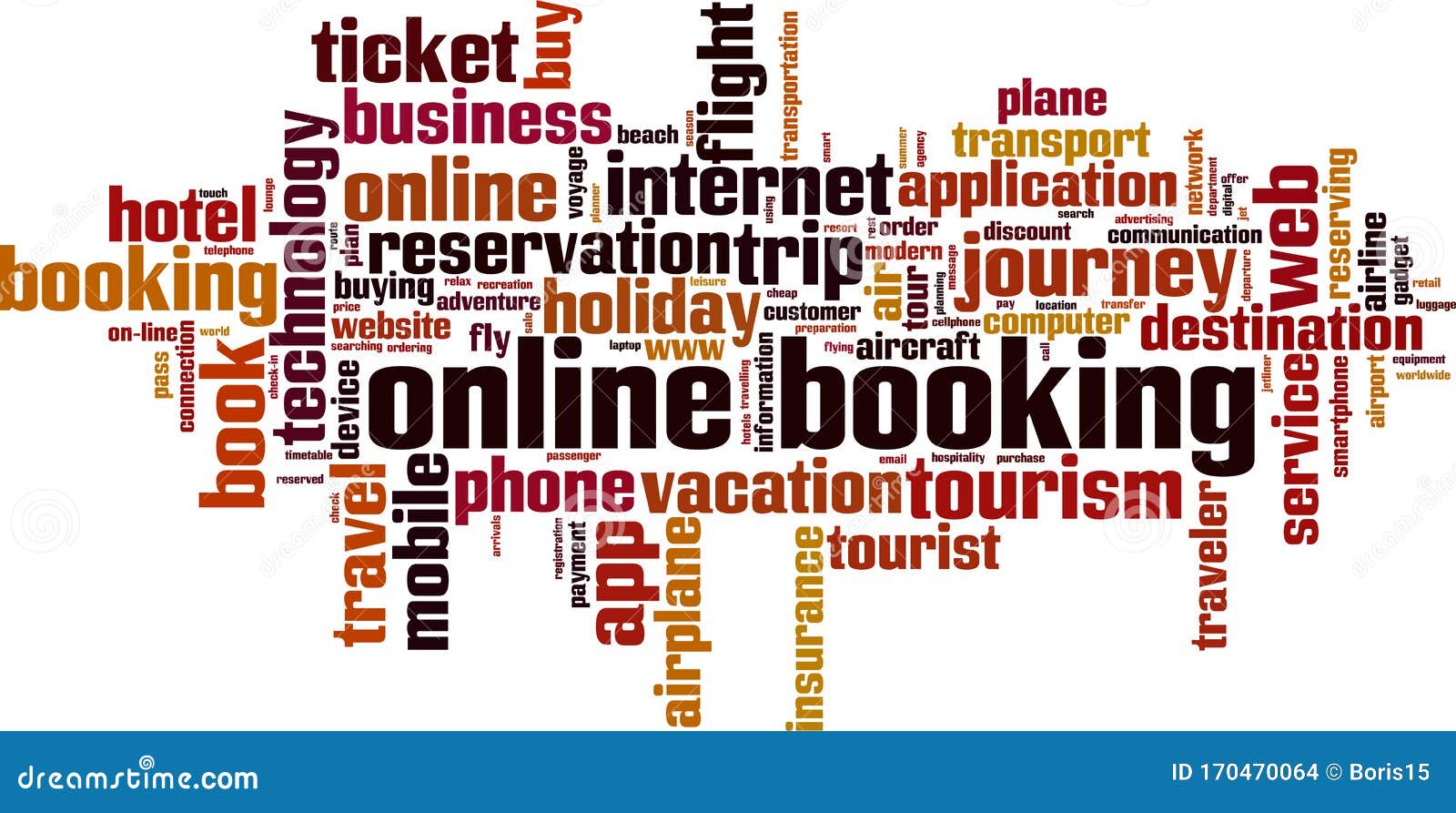 Online booking word cloud stock vector. Illustration of flight - 170470064