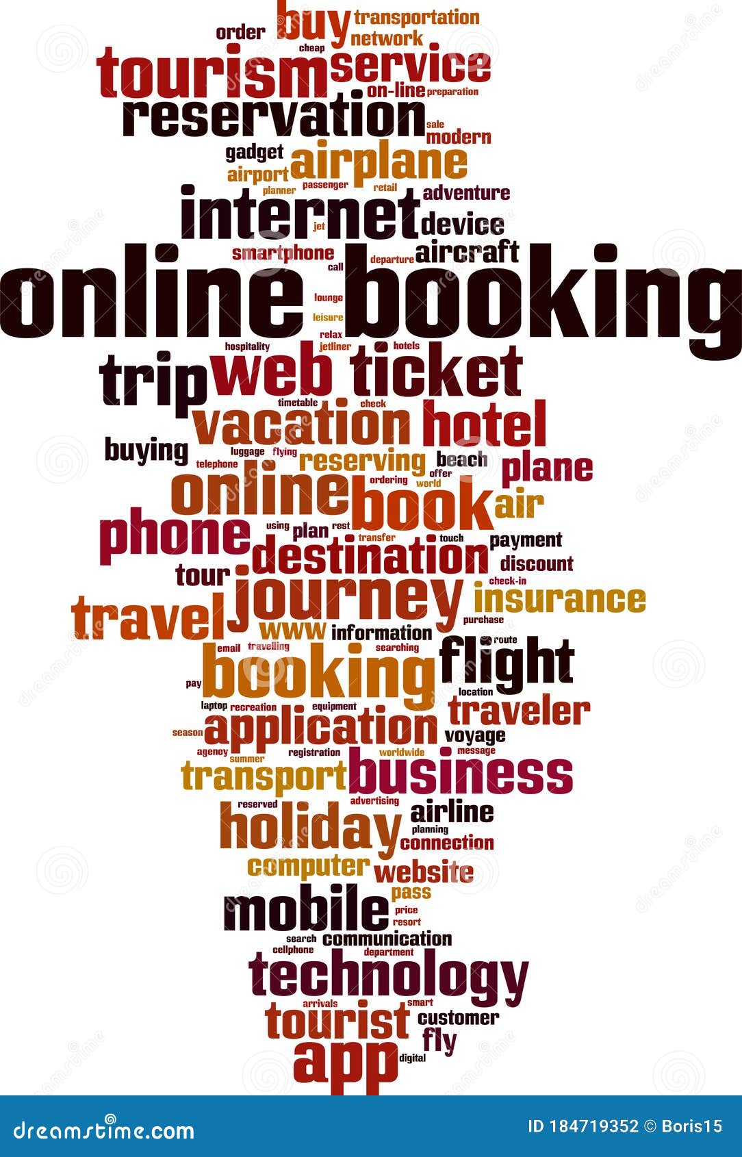 Online booking word cloud stock vector. Illustration of order - 184719352