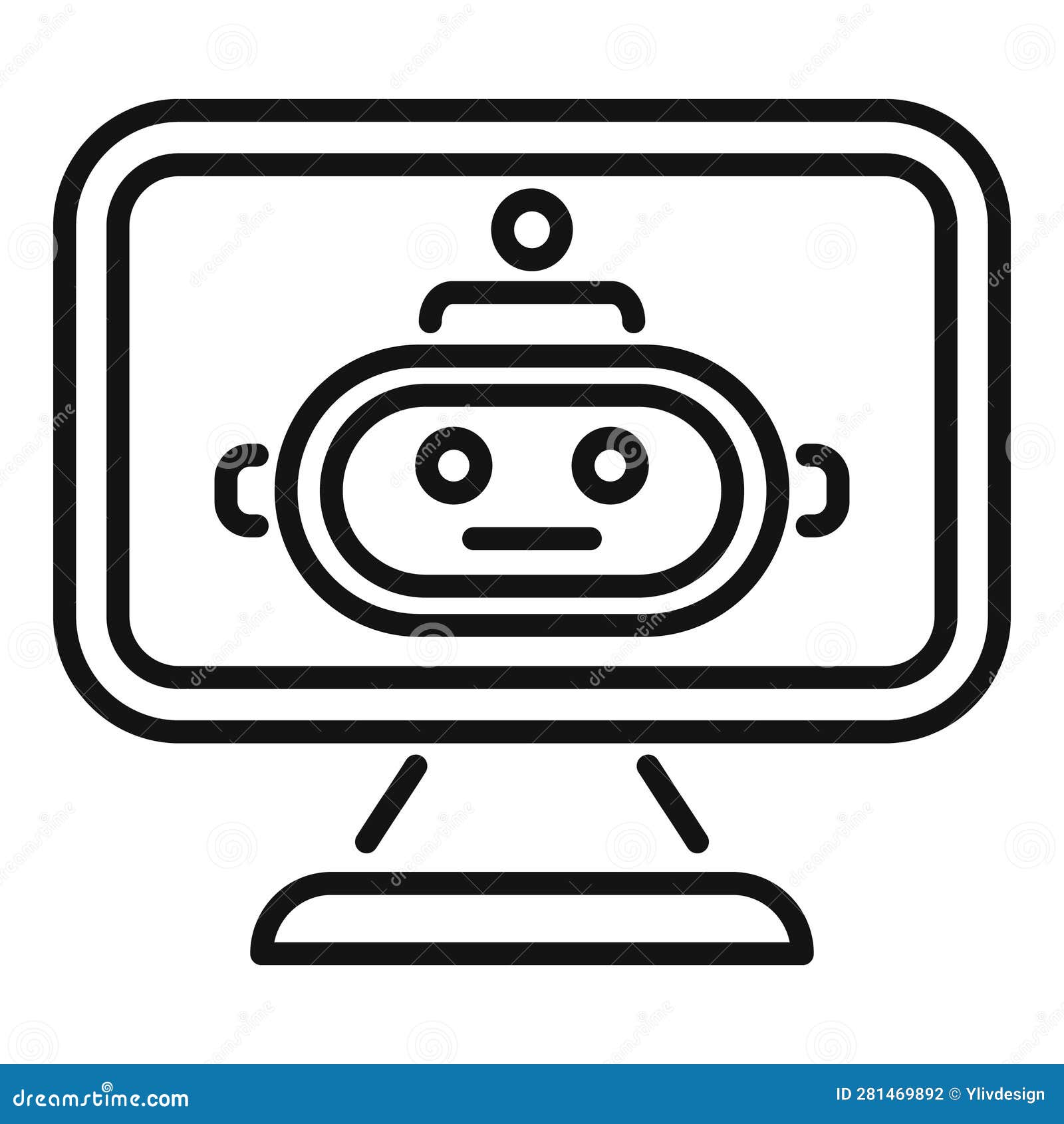 Online Bot Icon Outline Vector. Office Service Stock Vector ...