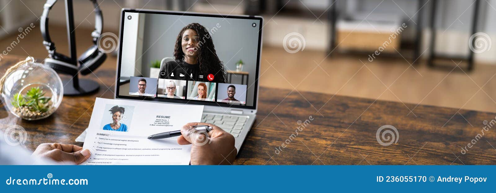 Online Business Interview Webinar Stock Photo - Image of businessman ...