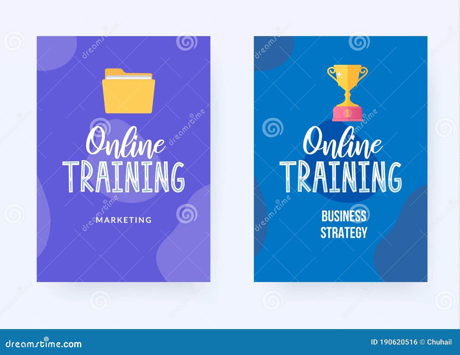 Online Business Training Posters with Ad Text. Stock Vector ...