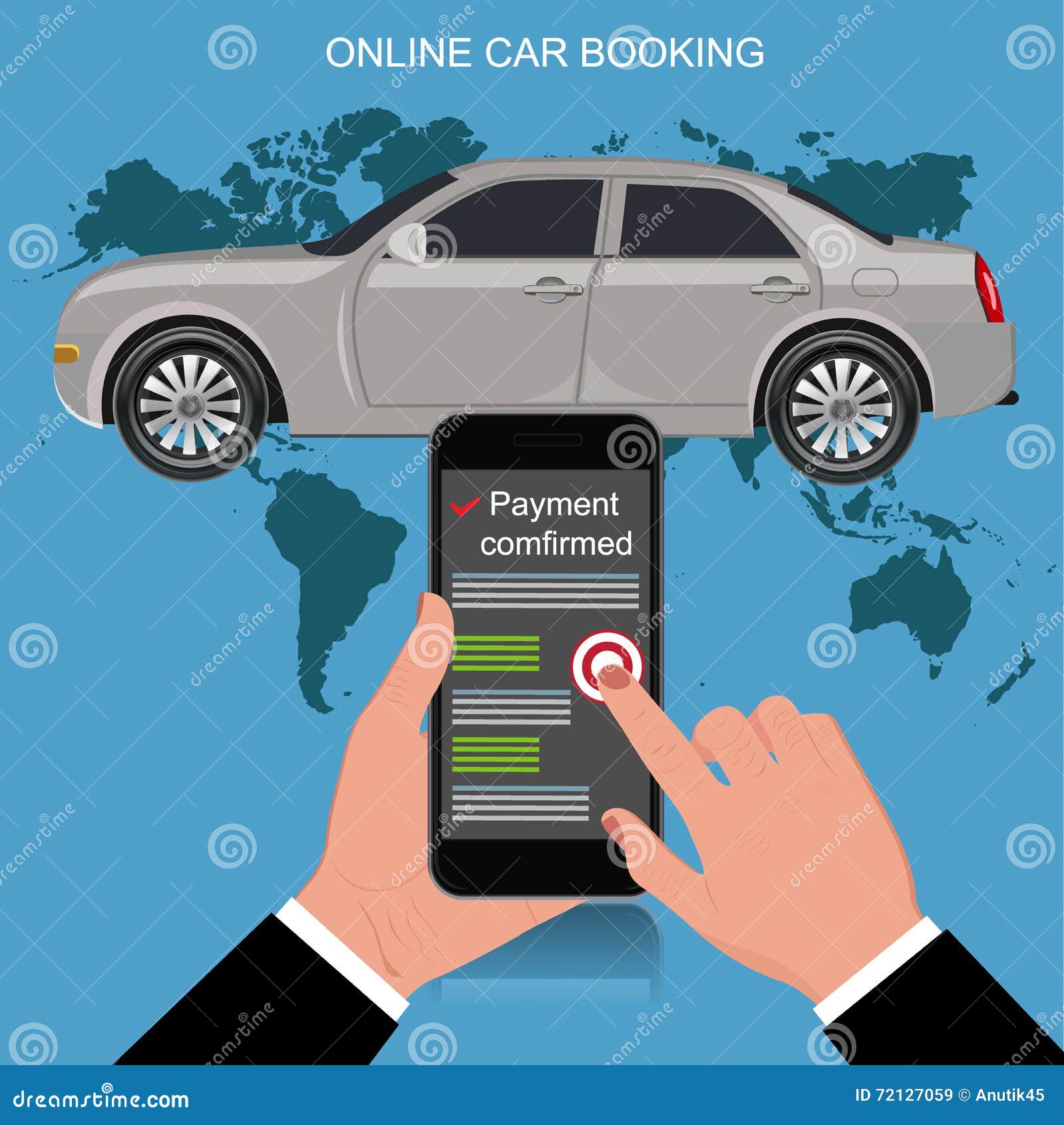 Online Car Booking Concept, Vector Illustration Stock Vector ...