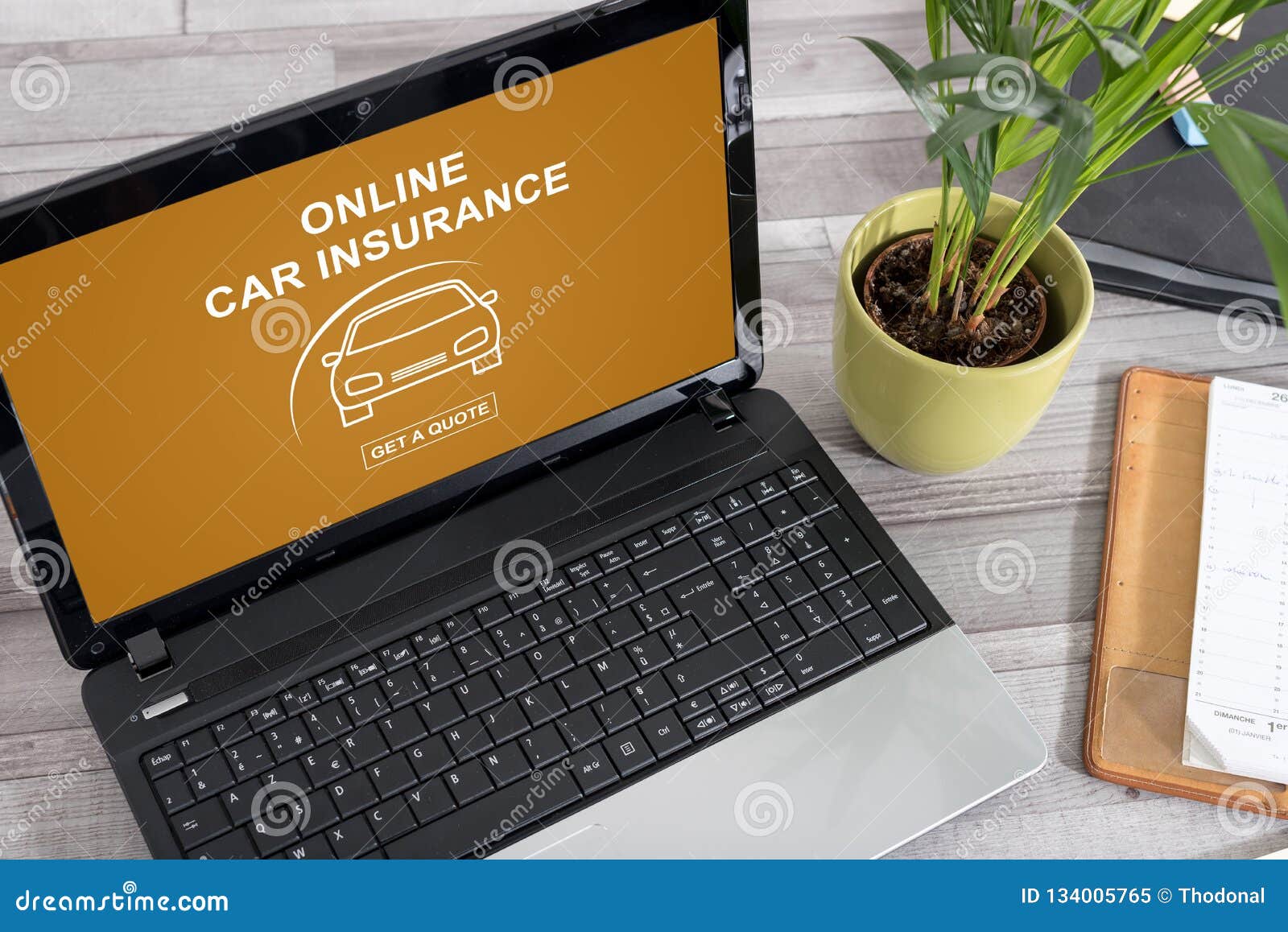 Online Car Insurance Concept on a Laptop Stock Image - Image of ...
