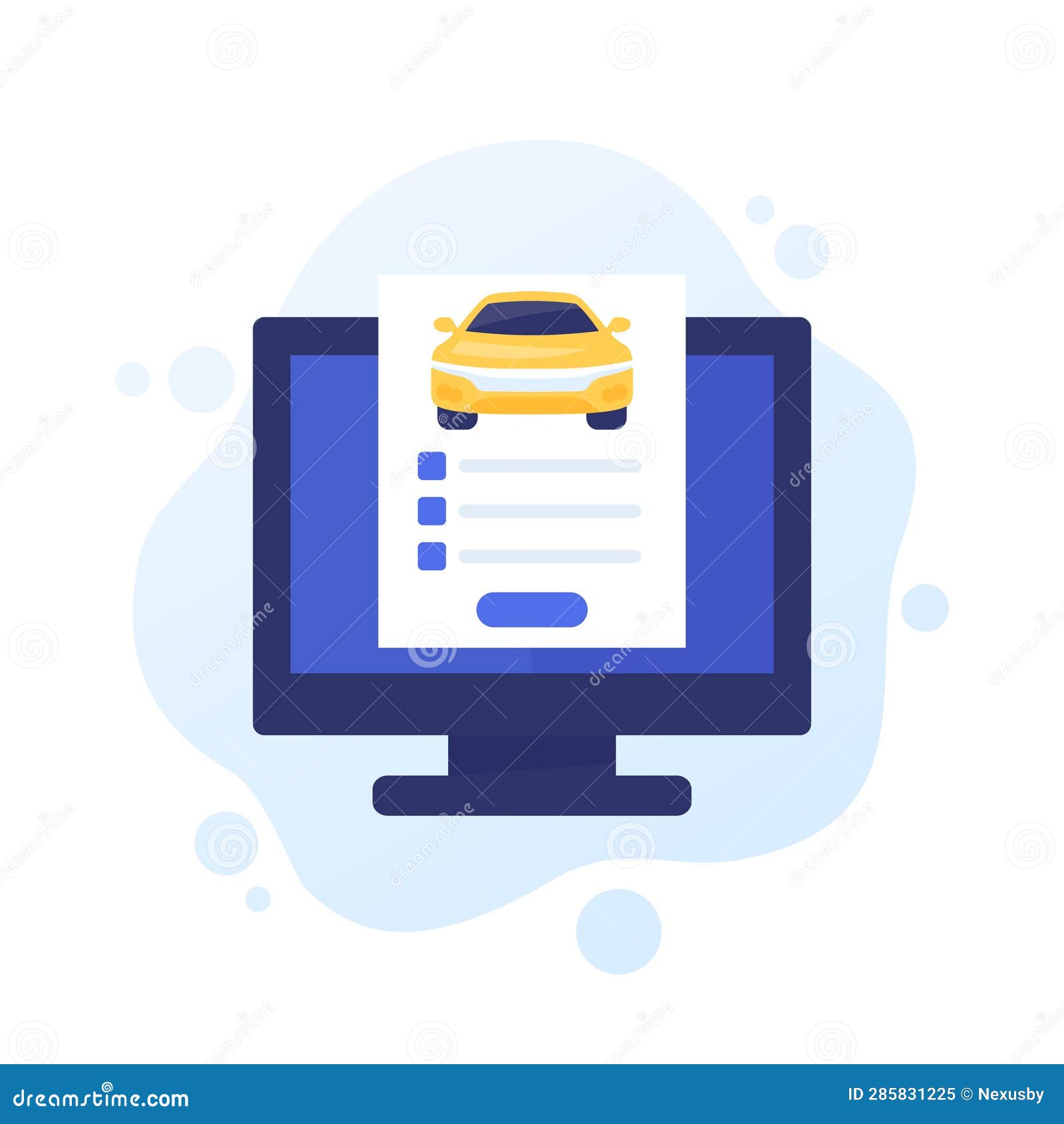 Online Car Registration, History Check Vector Icon Stock Vector ...