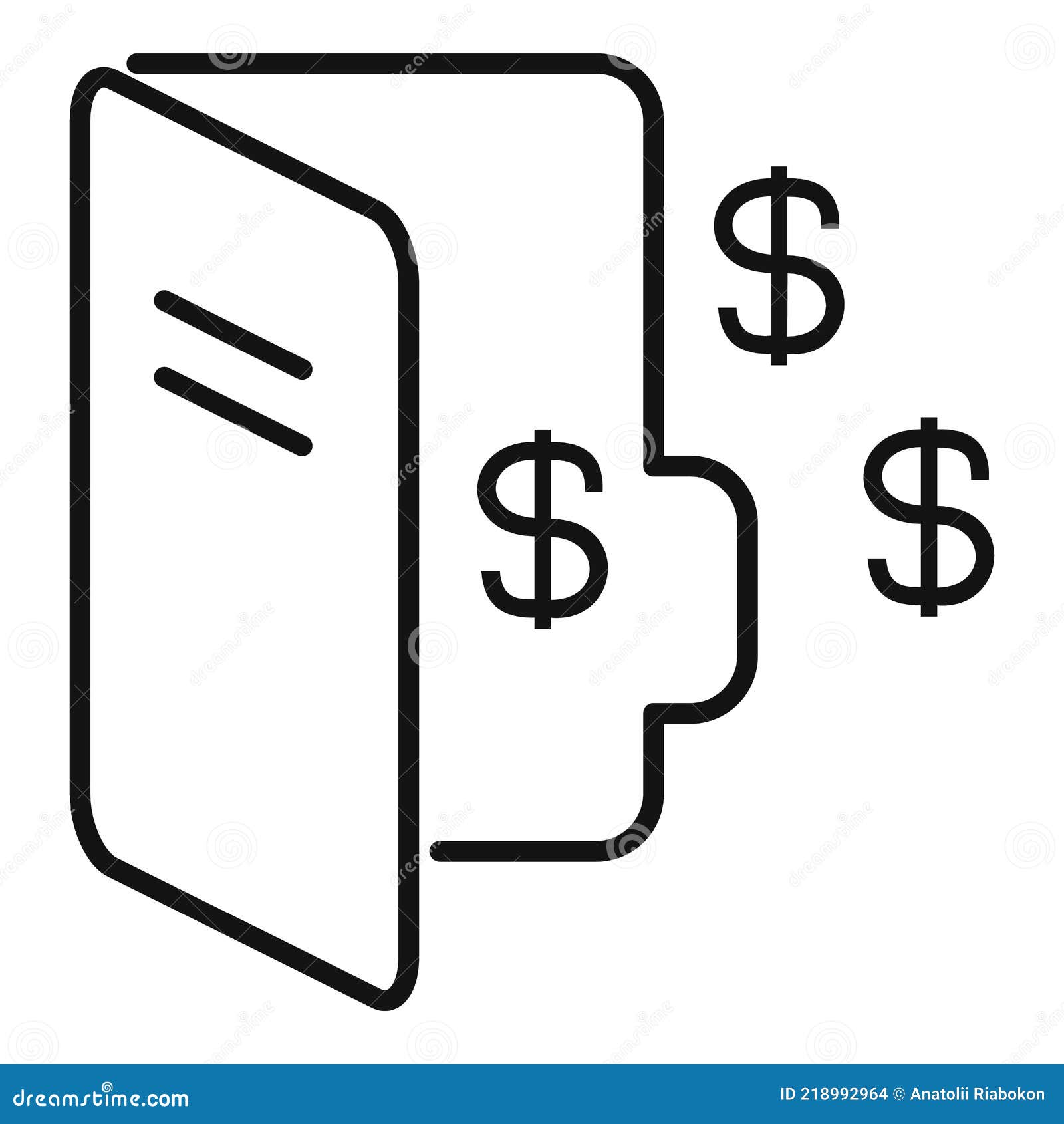 Online Cash Receive Icon, Outline Style Stock Vector - Illustration of ...