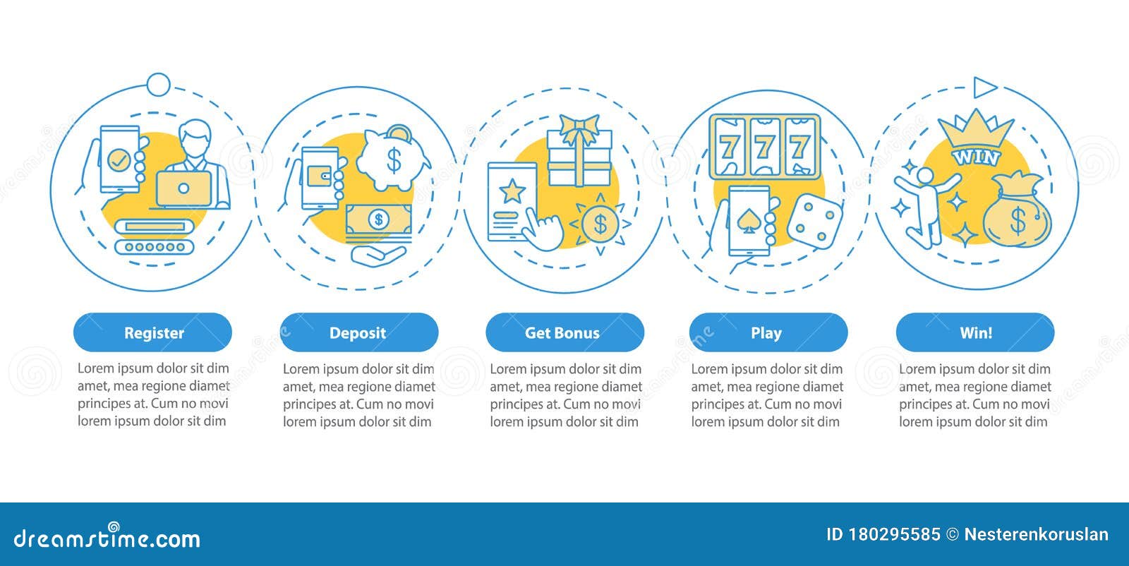 Online Casino Vector Infographic Template. Business Presentation Design ...