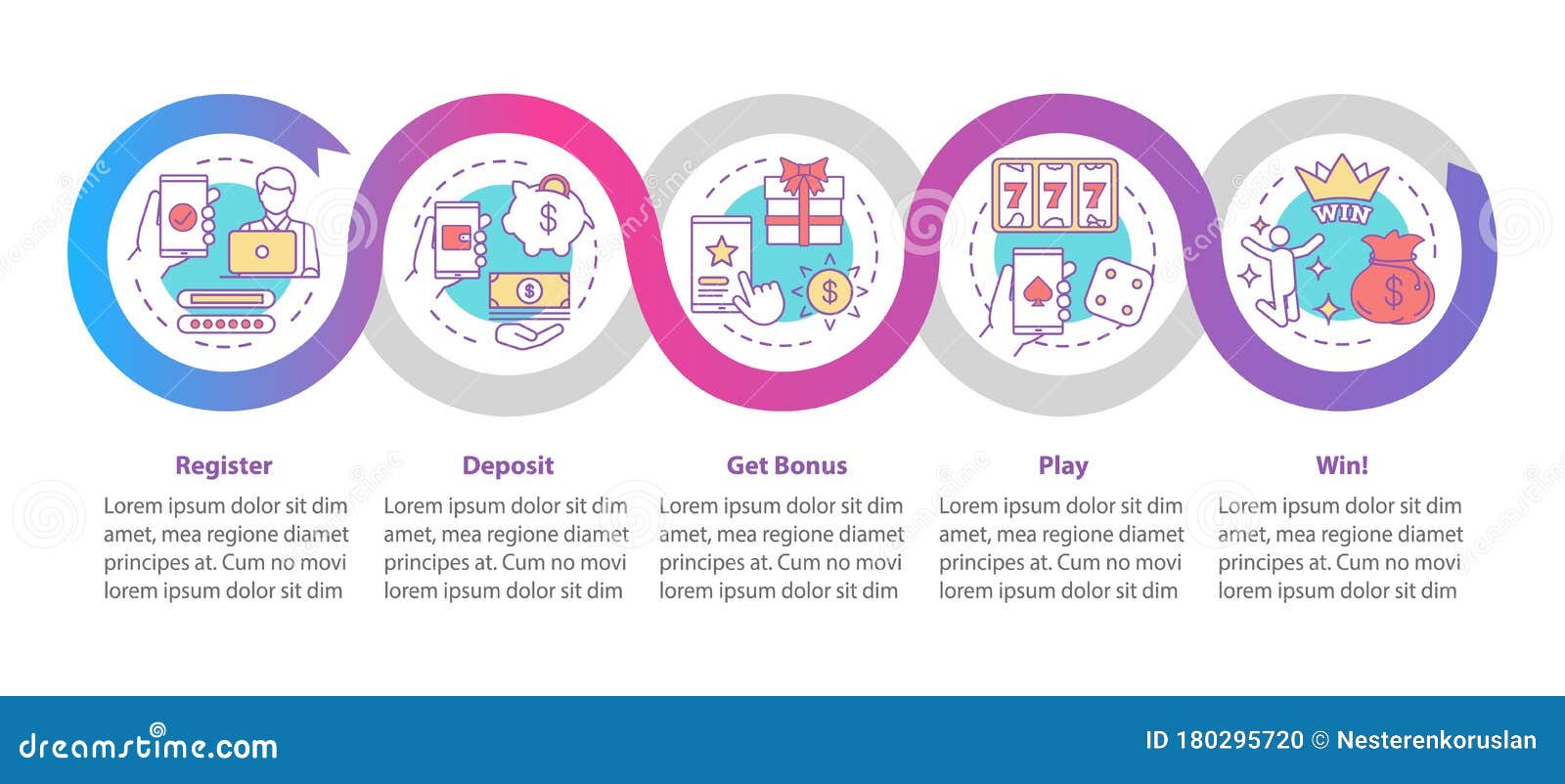 Online Casino Vector Infographic Template. Business Presentation Design ...