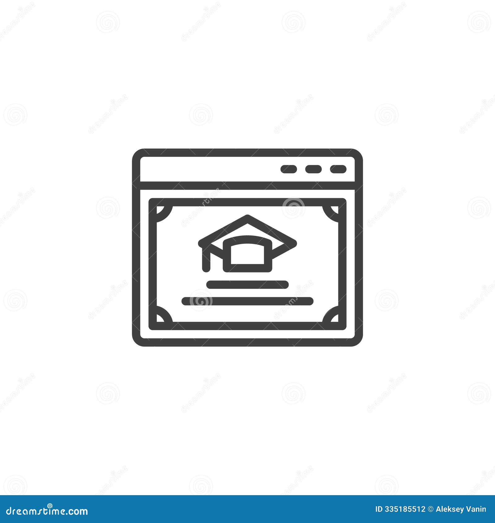 Online Certificate Line Icon Stock Vector - Illustration of line ...