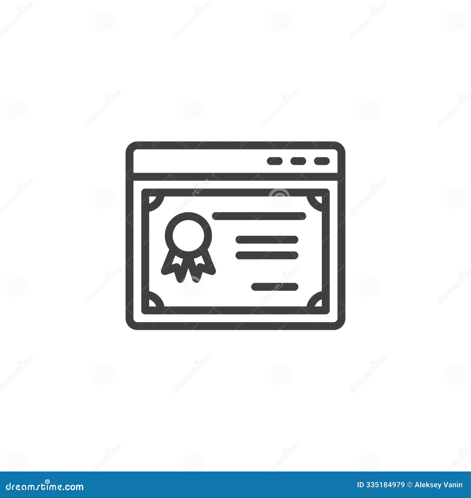Online Certification Line Icon Stock Illustration - Illustration of ...