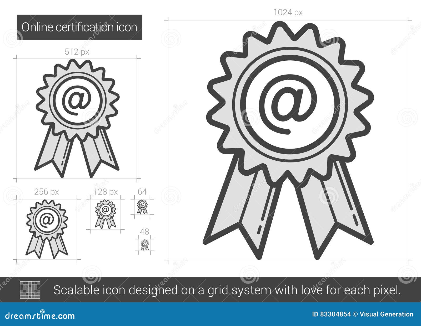 Online Certification Line Icon. Stock Vector - Illustration of ...