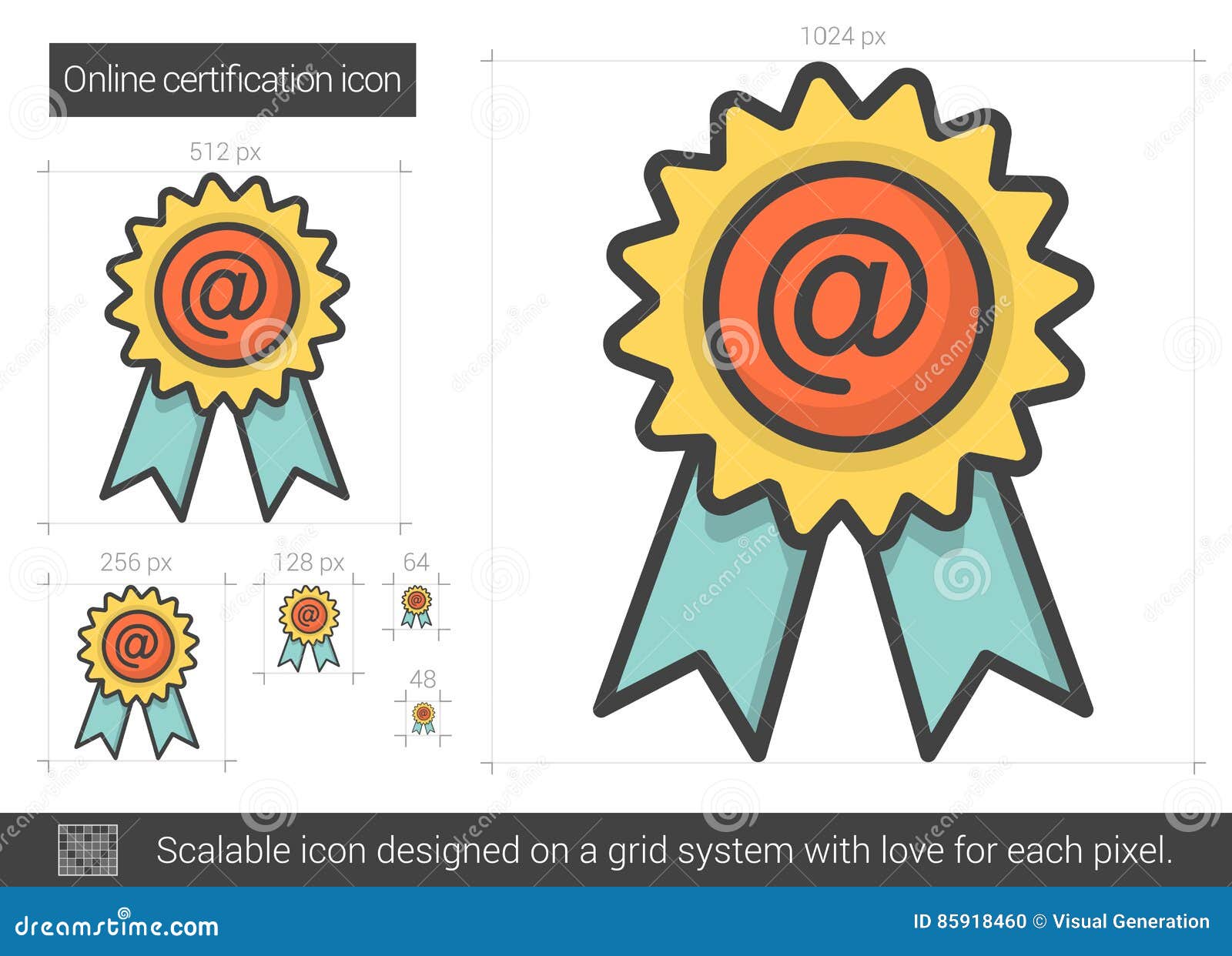 Online Certification Line Icon. Stock Vector - Illustration of minimal ...