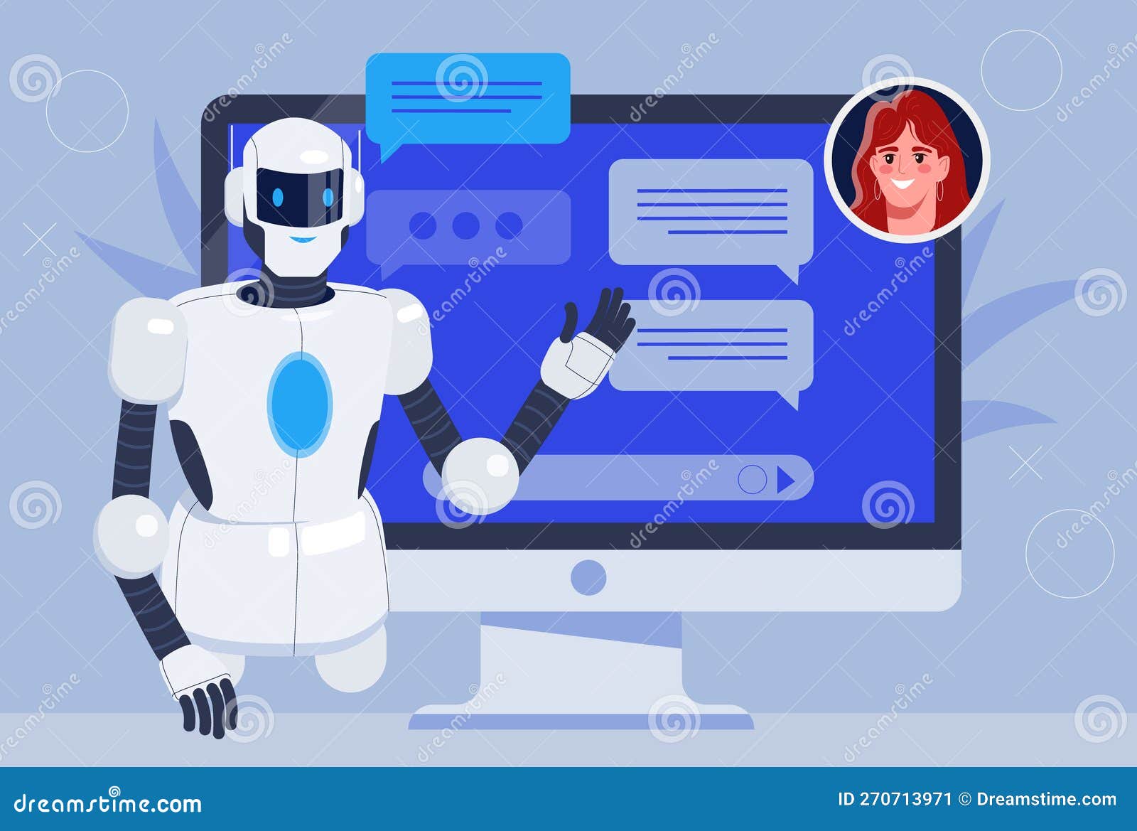 Online chat bot stock vector. Illustration of response - 270713971