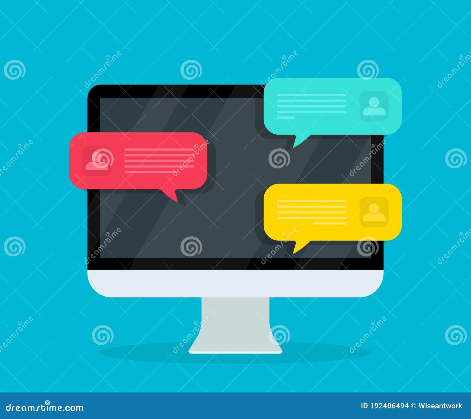 Online Chat in Computer. Notification with Text for Sms App ...