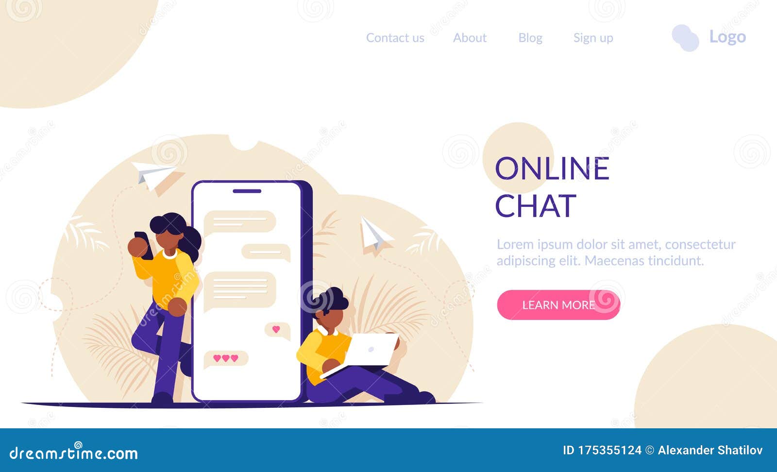 Online Chat Concept. People Communicate on Social Media or Messengers ...