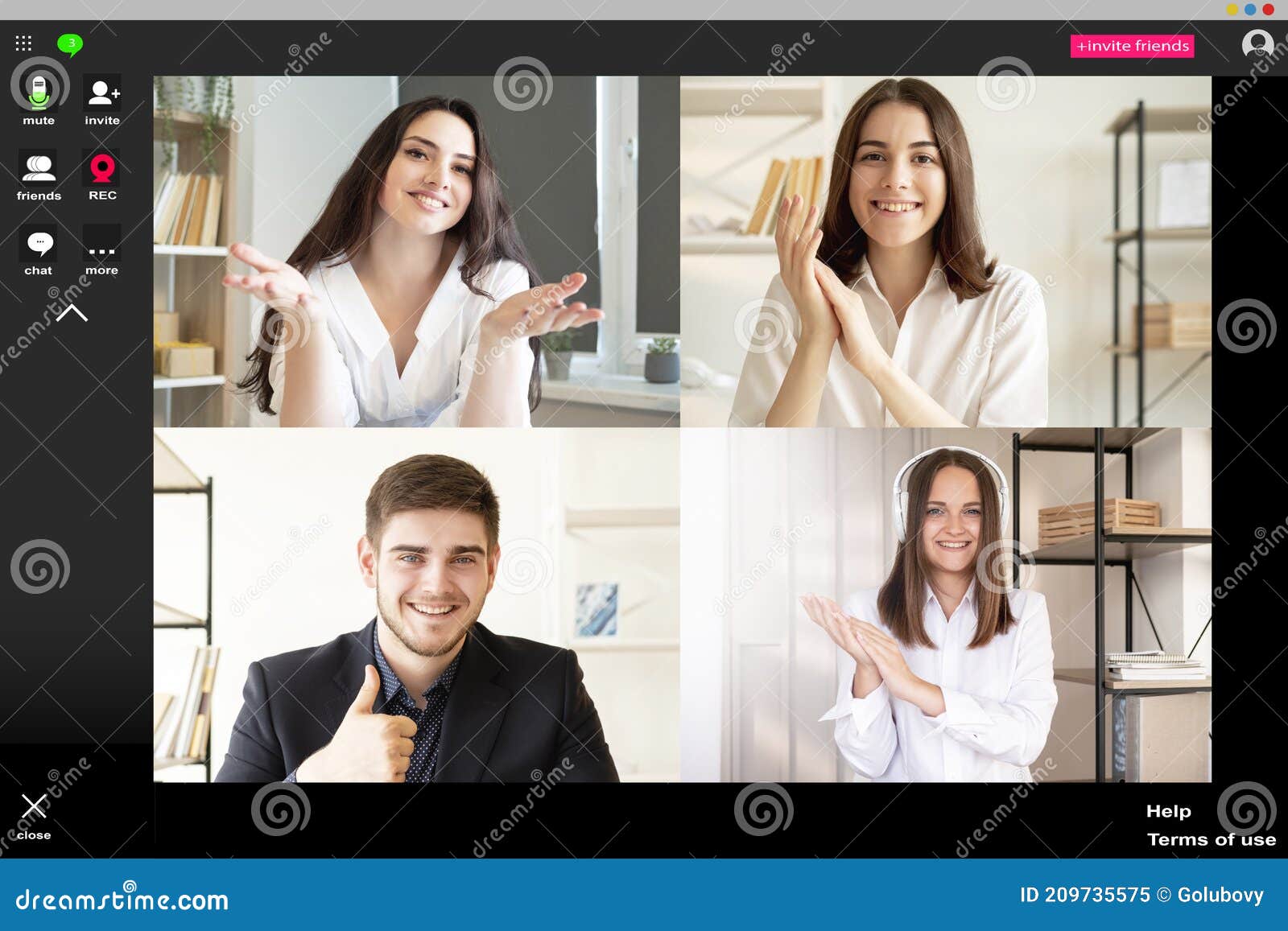 Online Chat Group Conference Team Virtual Office Stock Image - Image of ...