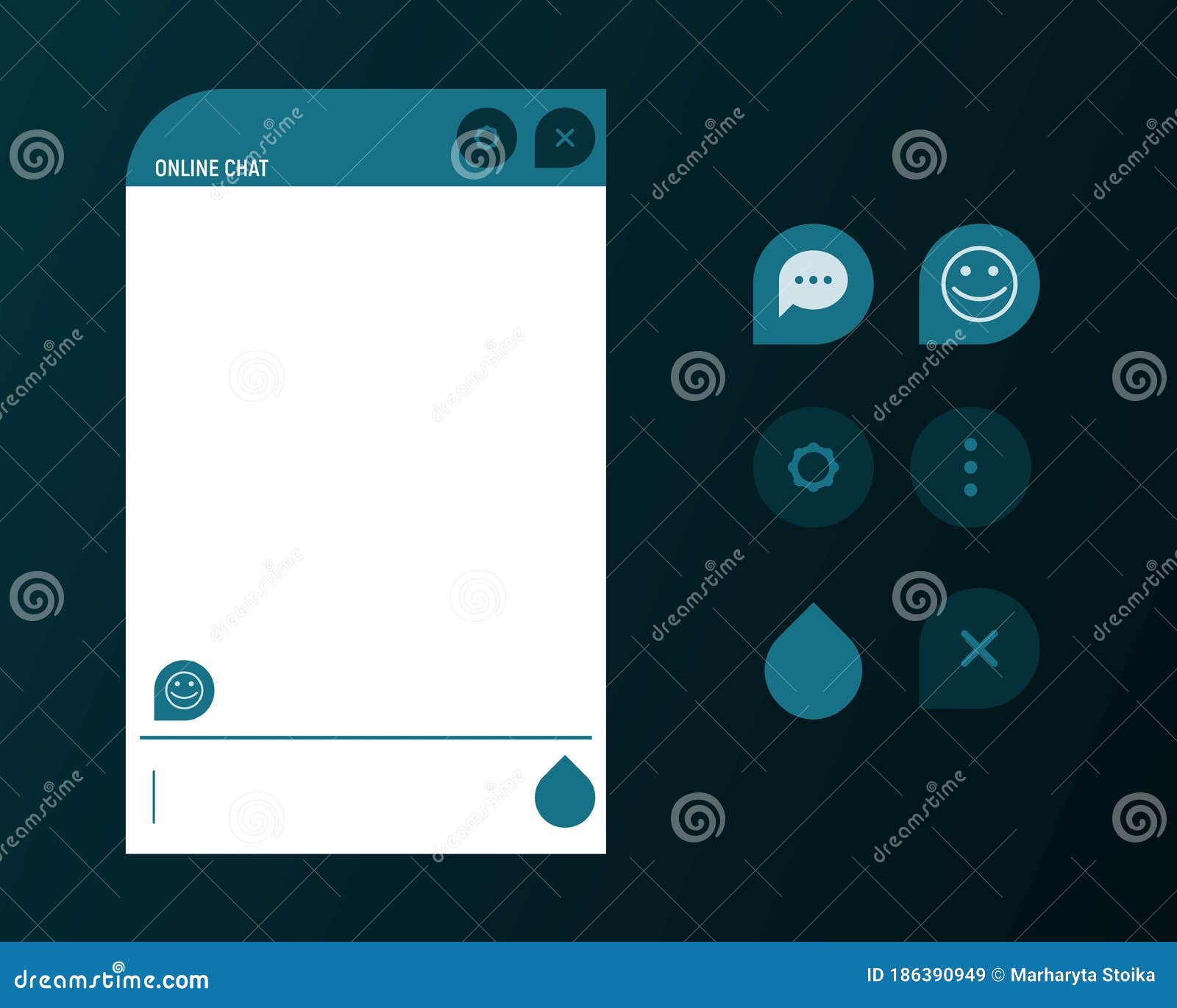 Online chat help agents. stock vector. Illustration of cartoon - 186390949