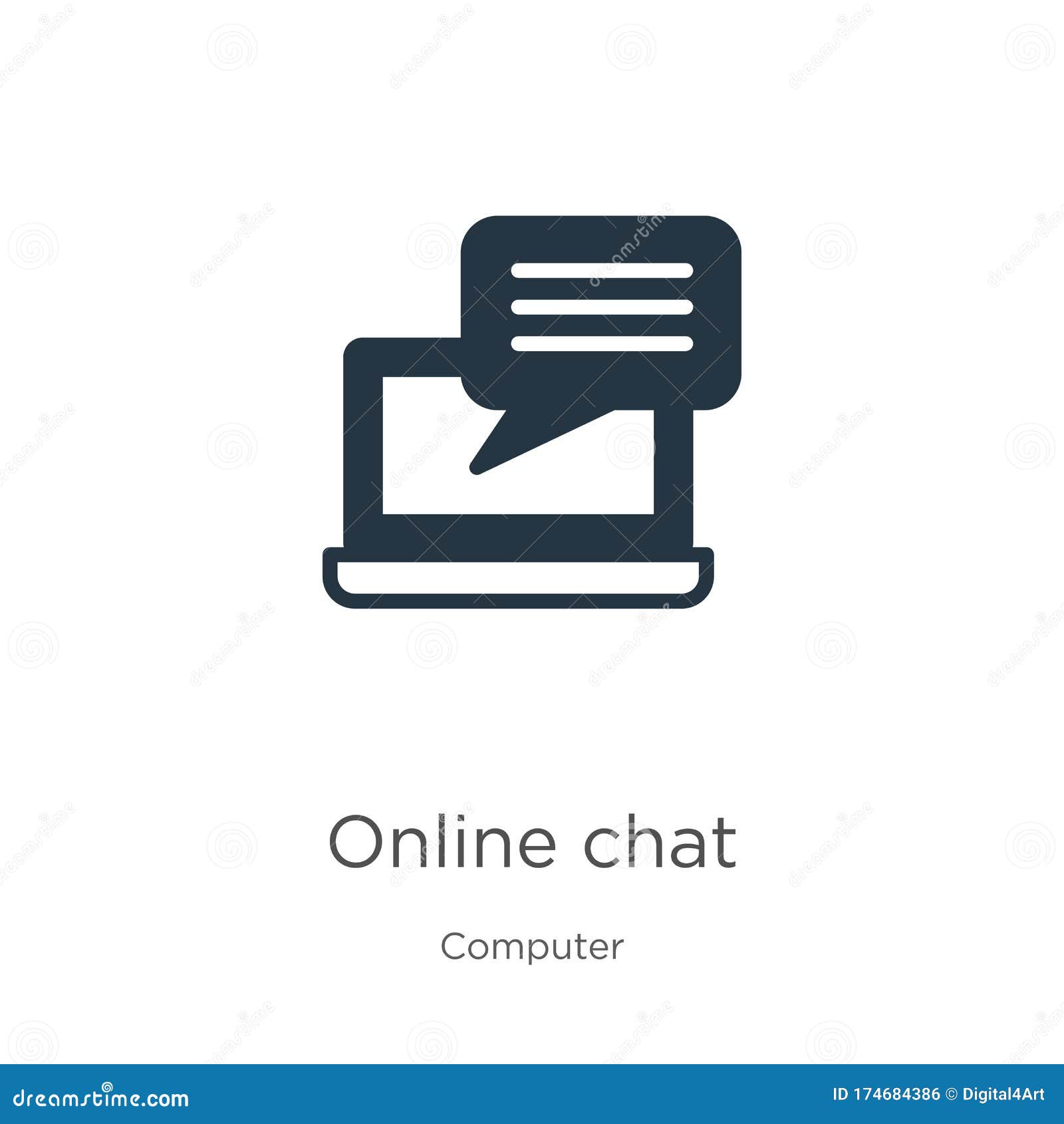 Online Chat Icon Vector. Trendy Flat Online Chat Icon from Computer ...