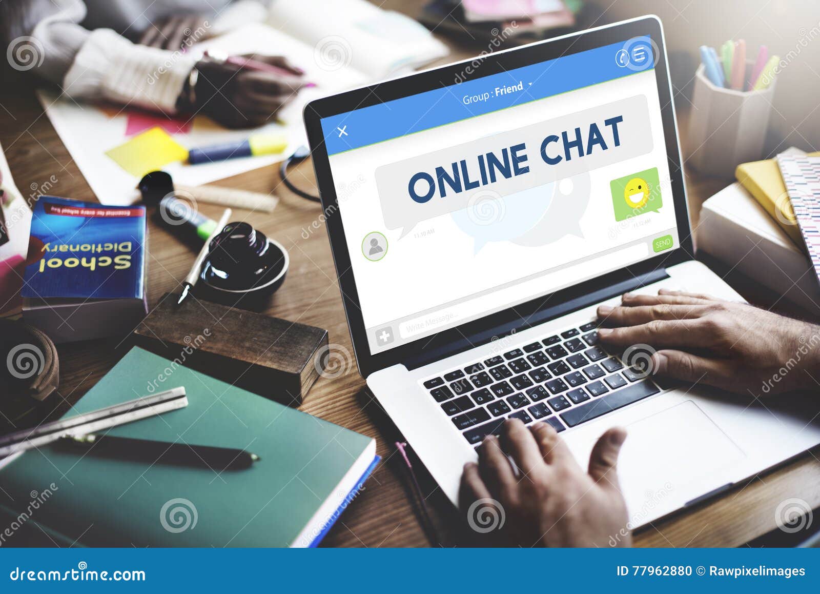 Online Chat Message Connection Talking Concept Stock Photo - Image of ...