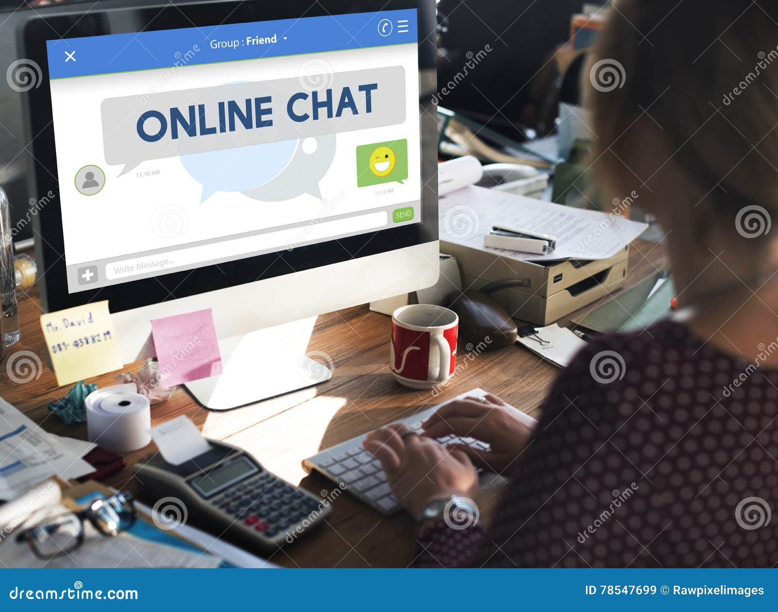 Online Chat Message Connection Talking Concept Stock Image - Image of ...
