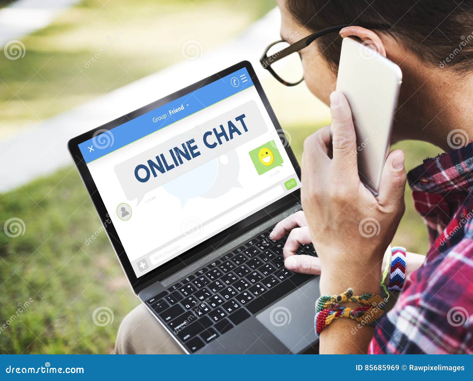 Online Chat Message Connection Talking Concept Stock Image - Image of ...