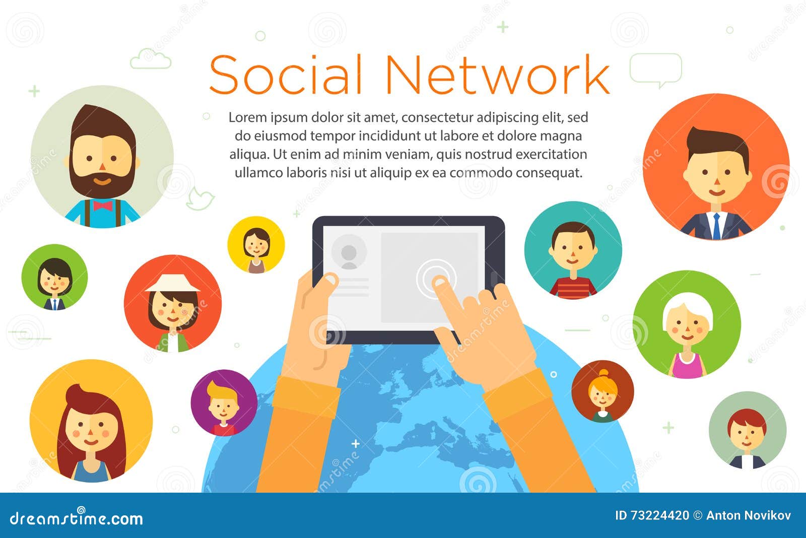 Online Chat Social Network Illustration Stock Vector - Illustration of ...