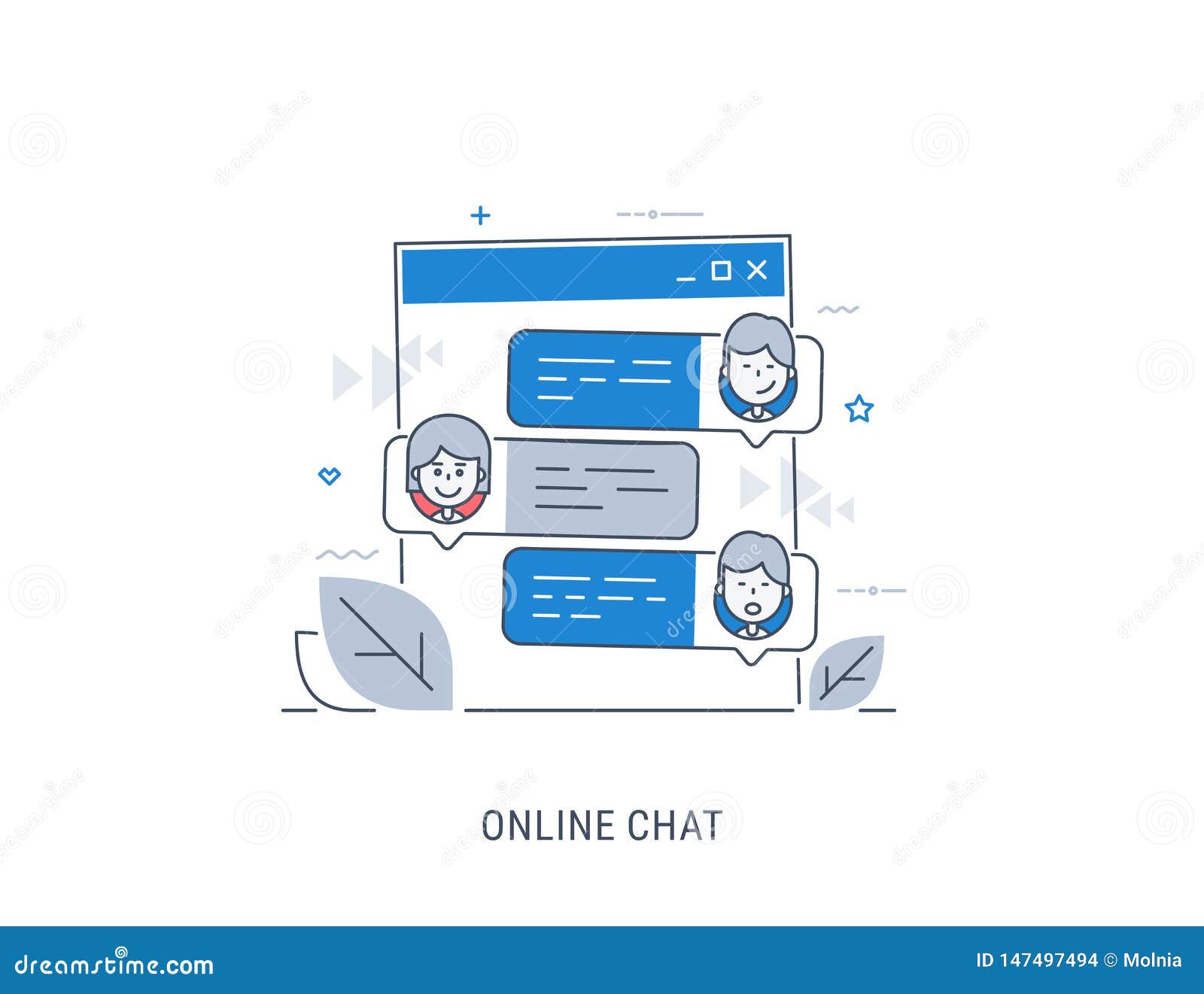 Online Chat Vector Illustration Stock Vector - Illustration of idea ...
