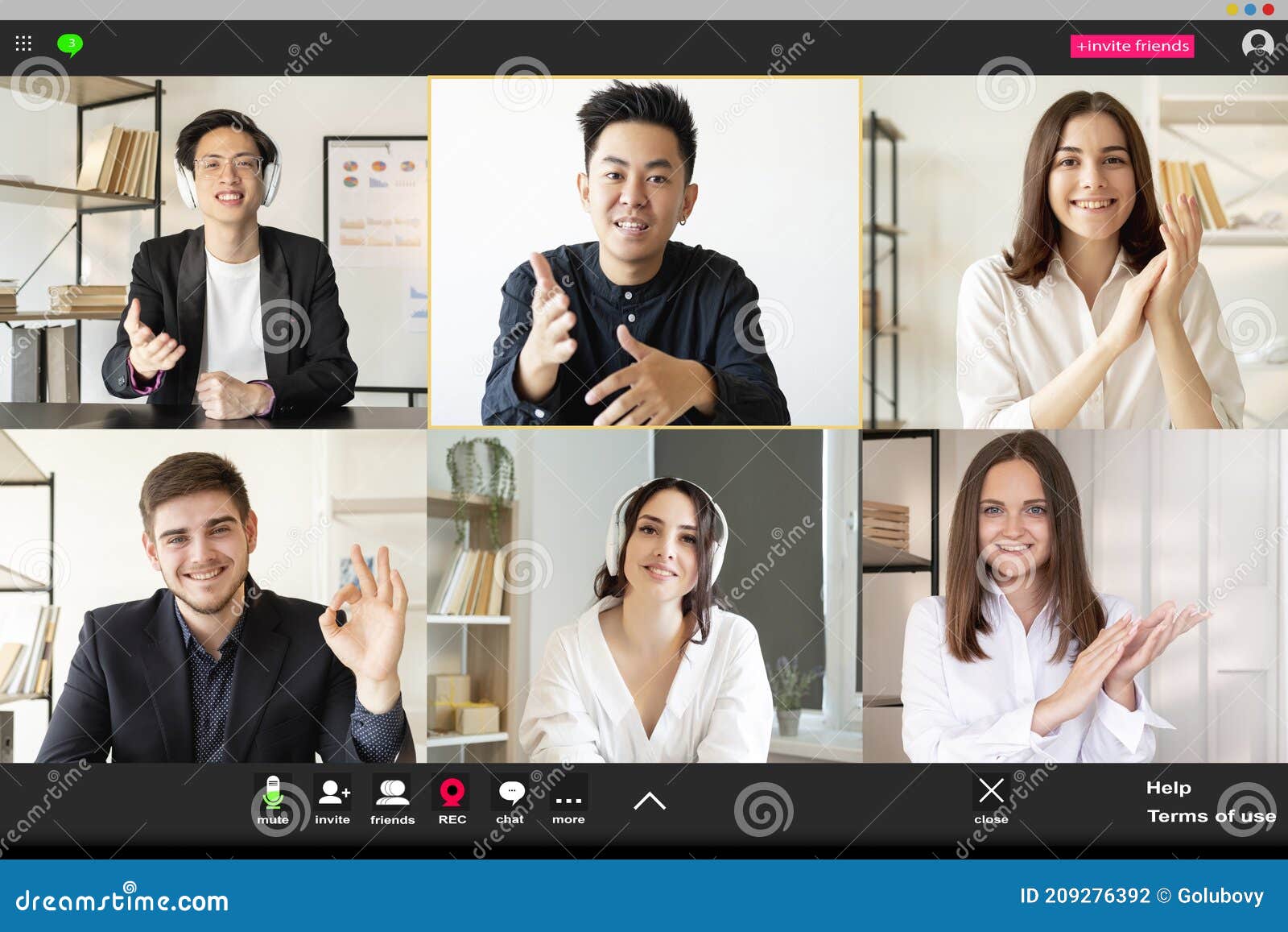 Online Chat Virtual Conference Team Virtual Office Stock Photo - Image ...