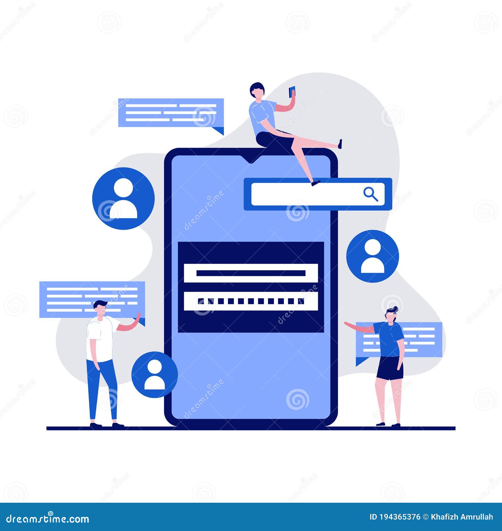 Online Chat, Web Forum, Discussion Concepts with Characters. Online ...