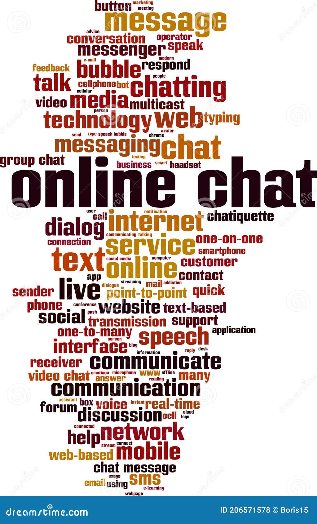 Online chat word cloud stock vector. Illustration of reply - 206571578