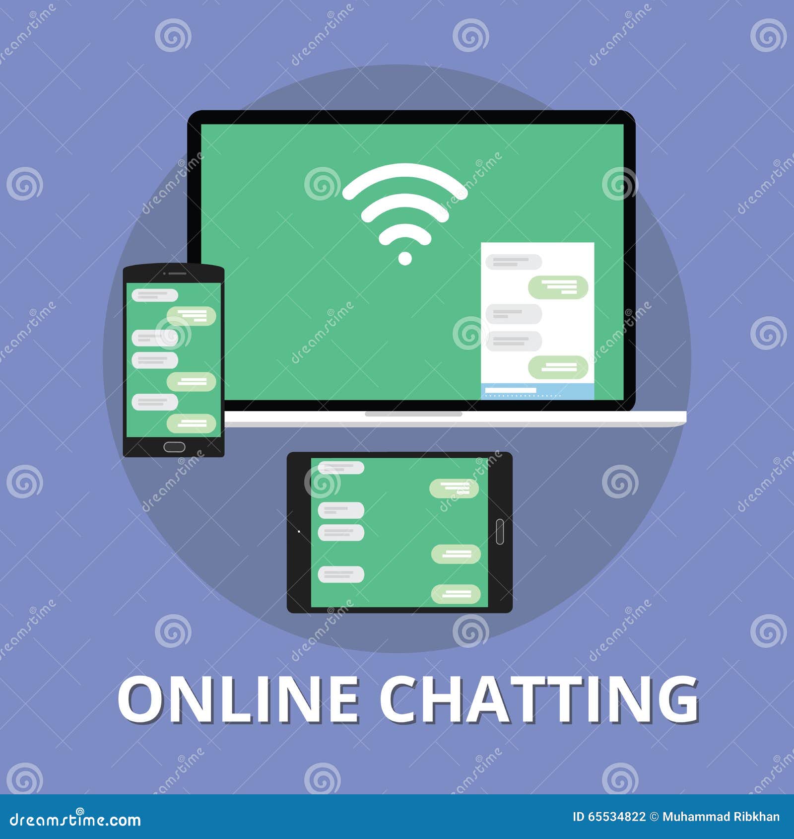 Online Chatting Chat Technology Multi Platform Stock Vector ...