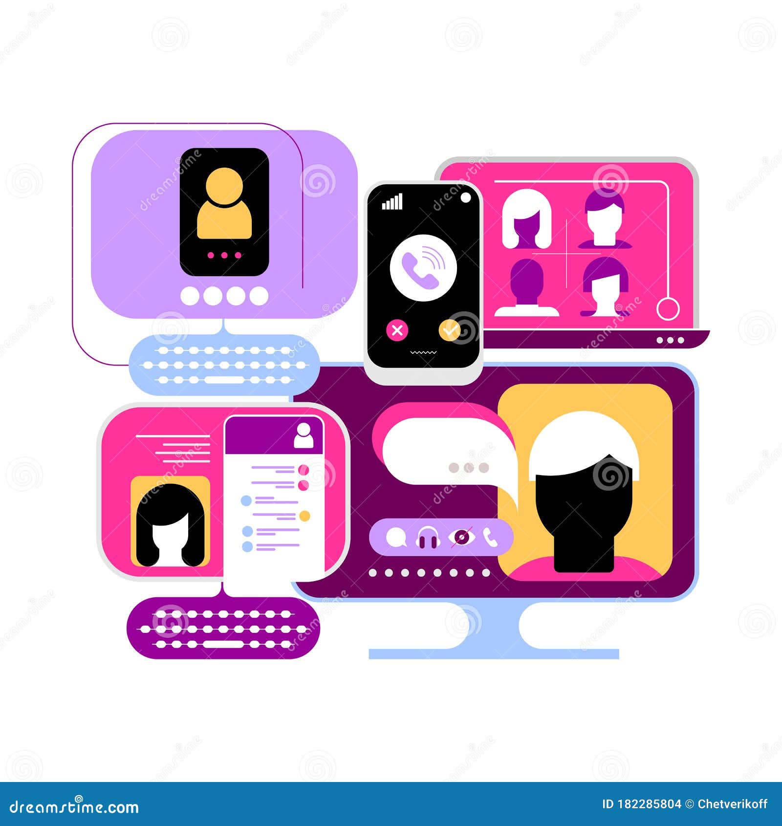 Online Chatting Design stock vector. Illustration of isolated - 182285804