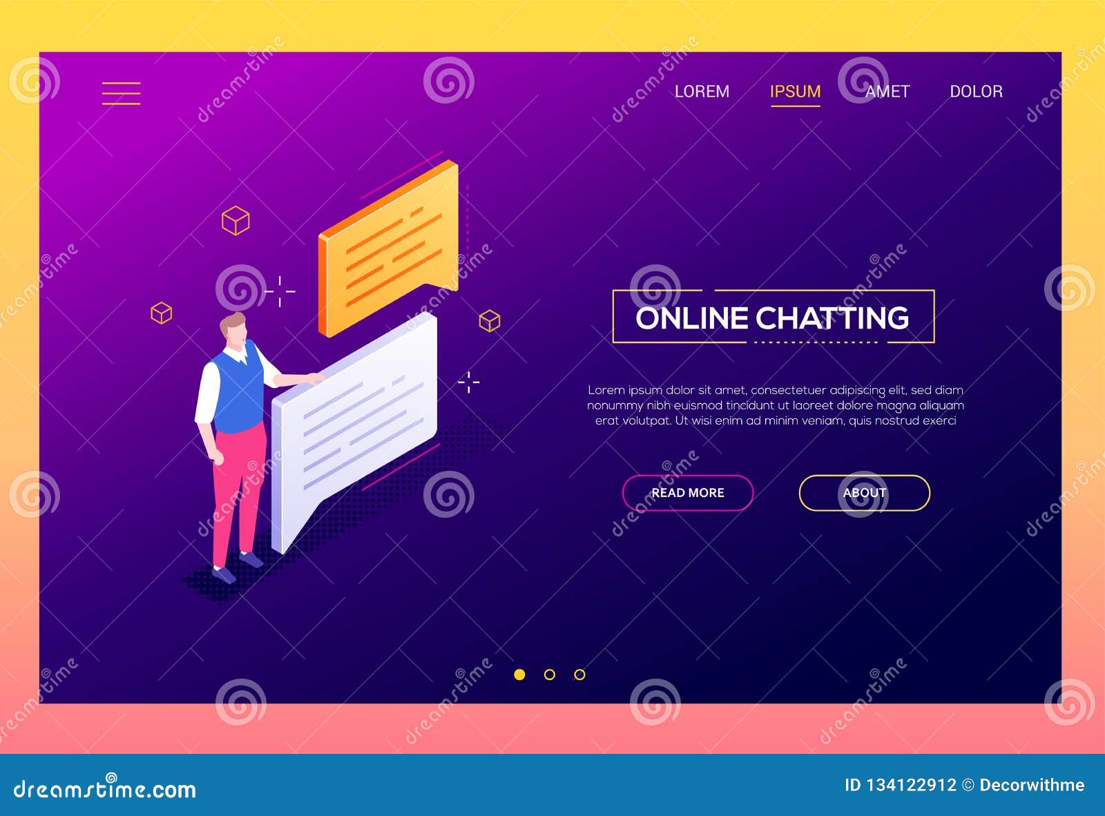 Online Chatting - Modern Isometric Vector Web Banner Stock Vector ...