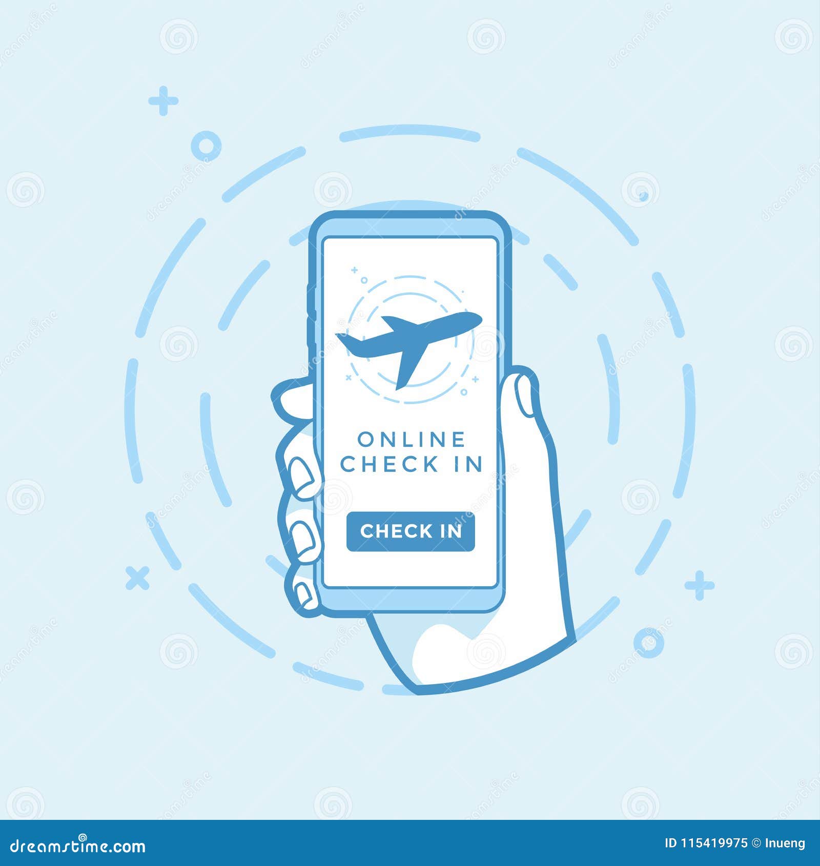 Online Check-in,Airline Boarding Pass Ticket With Barcode Code On ...