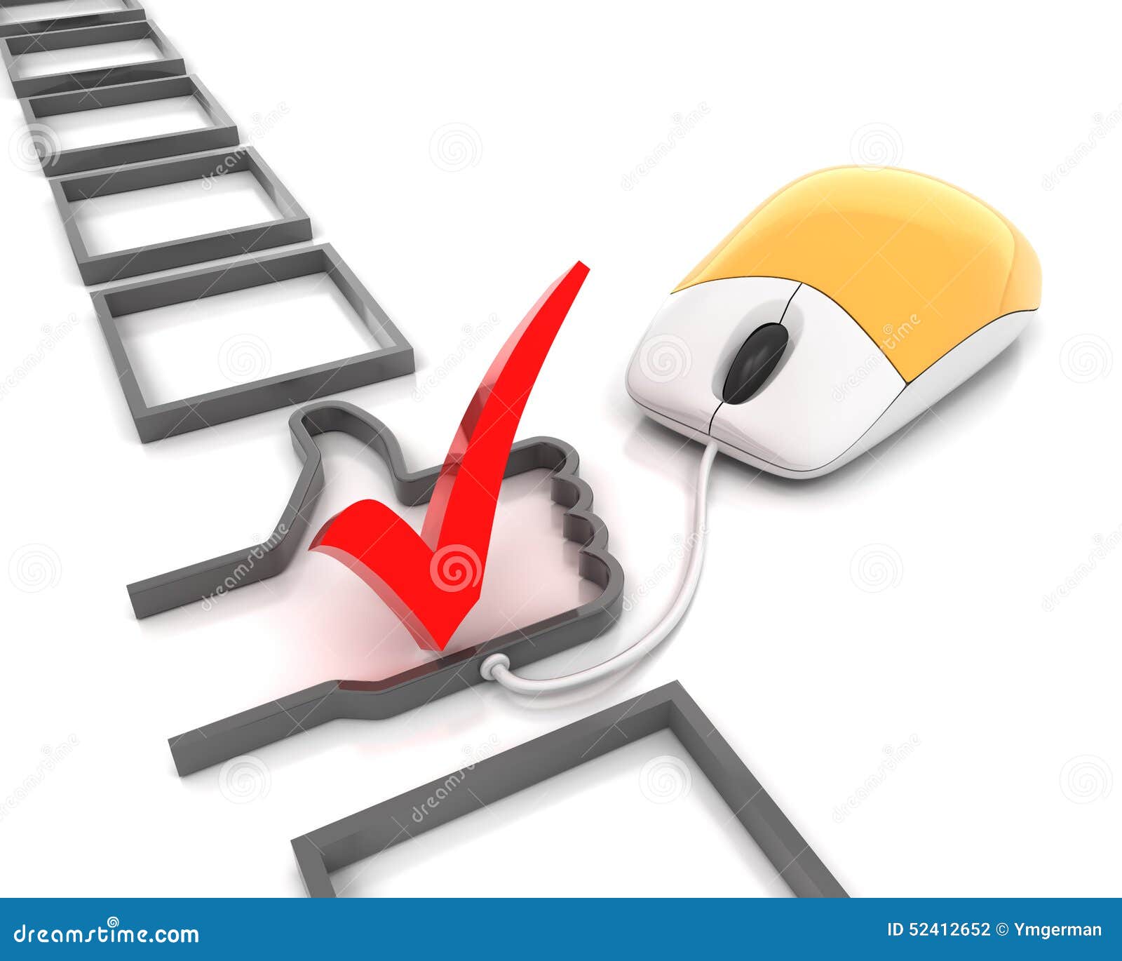 Online Checkbox with Thumb Up Shape Stock Illustration - Illustration ...