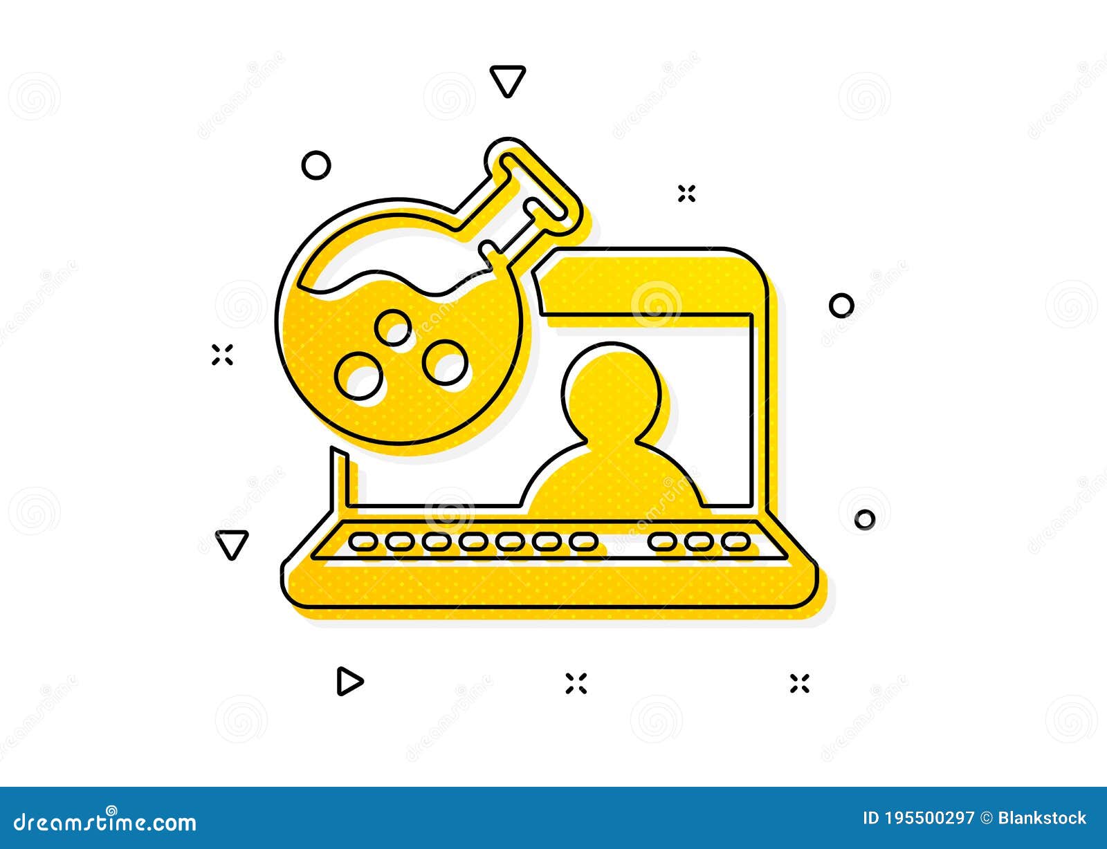 Online Chemistry Lab Icon. Laboratory Flask Sign. Analysis. Vector ...