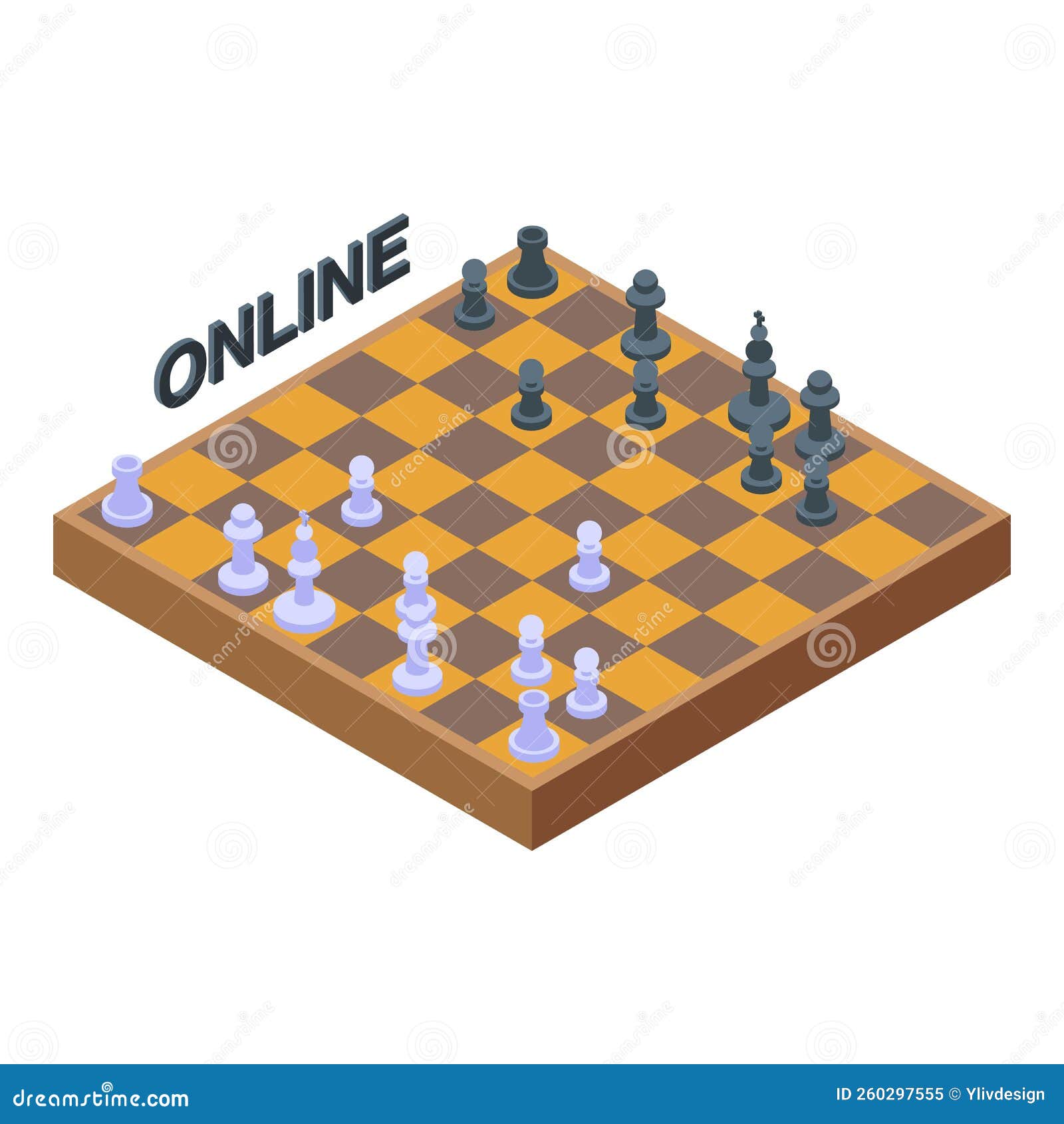 Online Chess Board Icon Isometric Vector. Queen Game Stock Vector ...