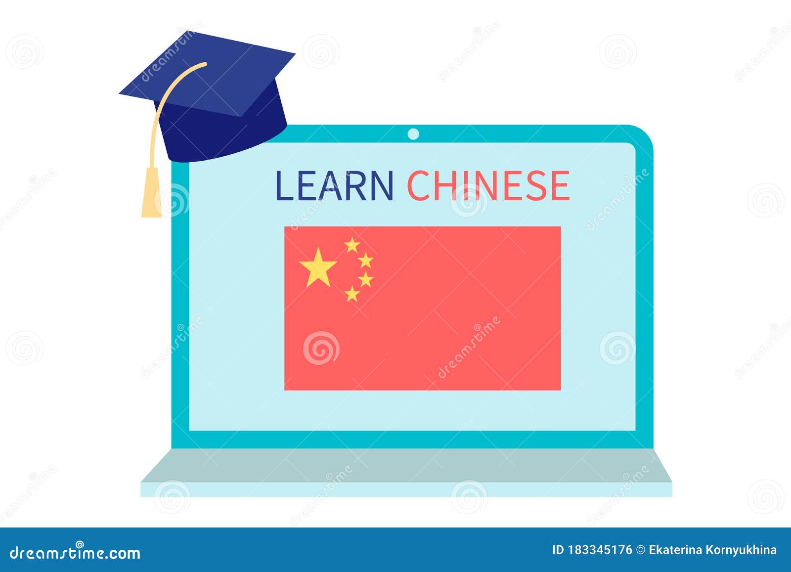 Online Chinese Learning, Distance Education Concept. Language Training ...
