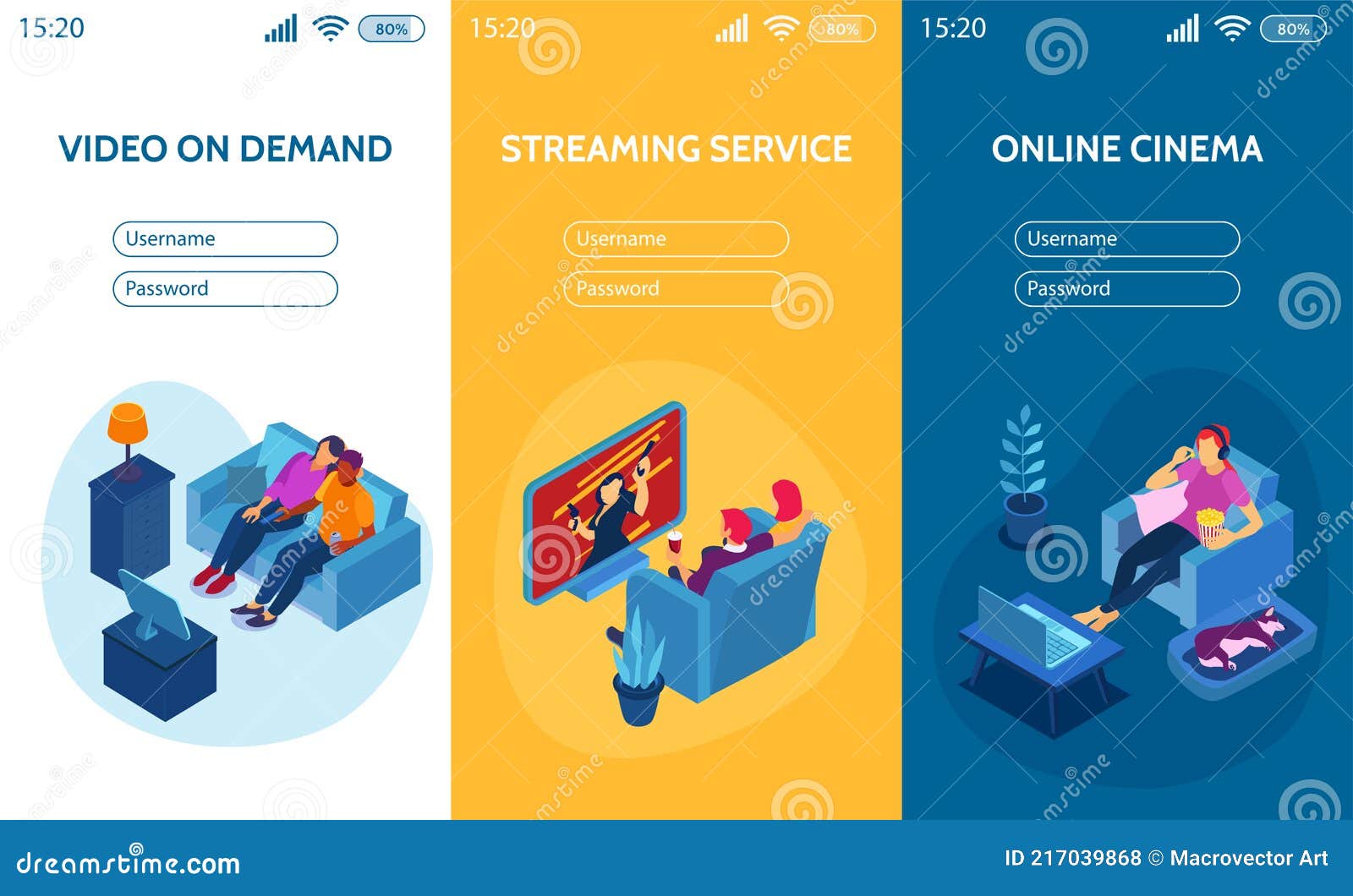 Cinema Vertical Banners Set Vector Illustration | CartoonDealer.com ...