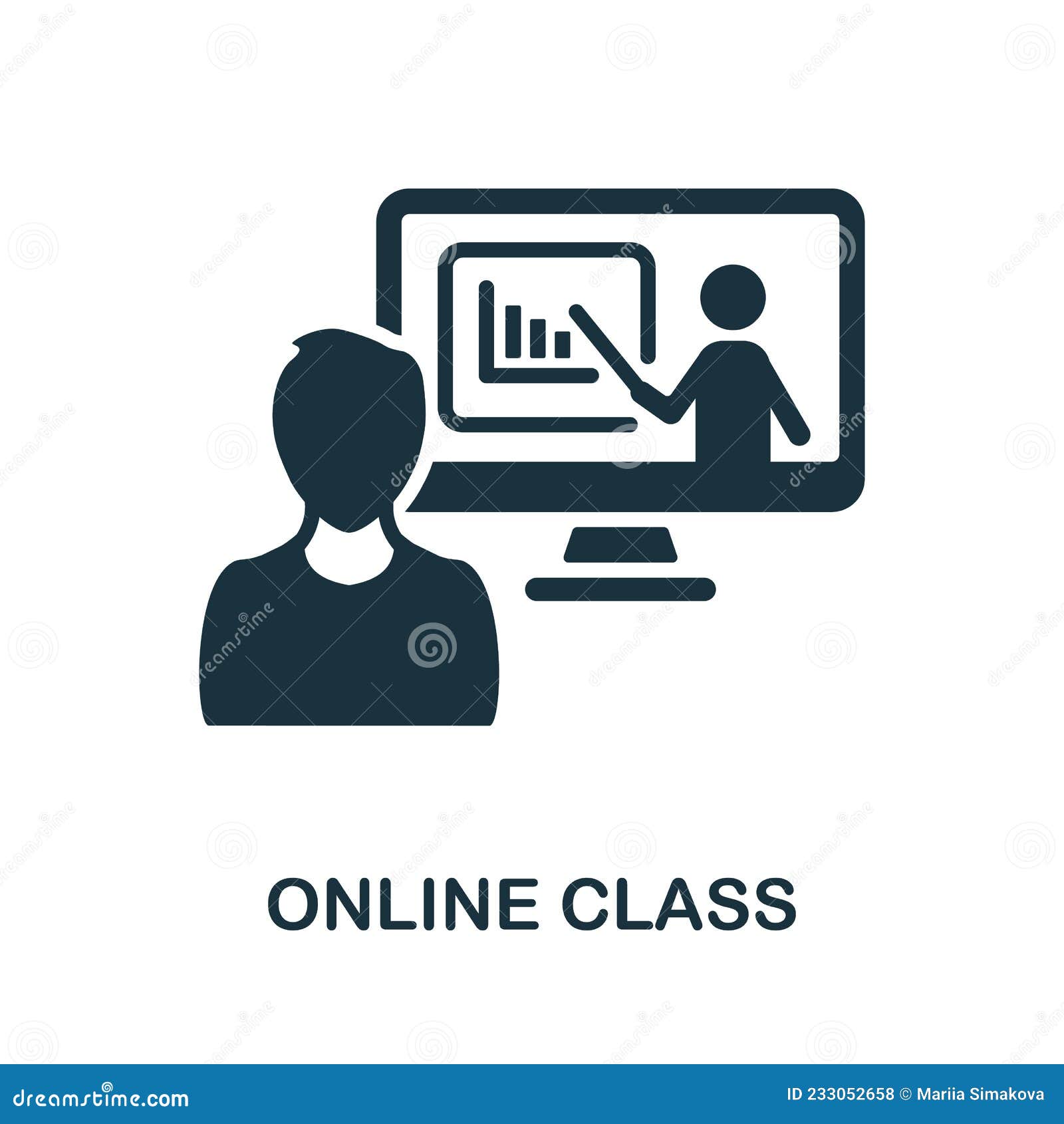 Online Class Icon. Monochrome Sign from Internet Technology Collection ...