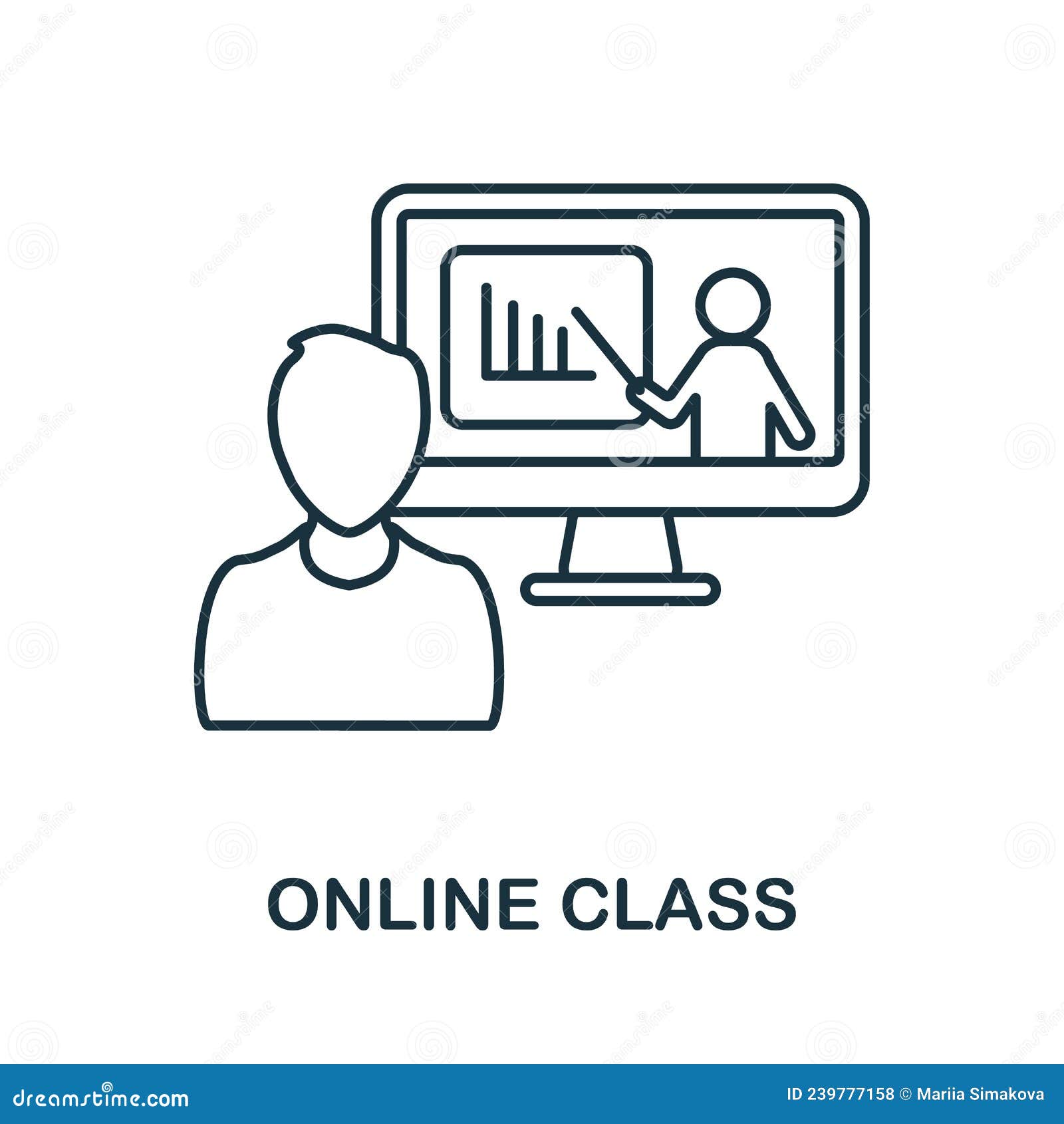 Online Class Icon. Line Element from Internet Technology Collection ...