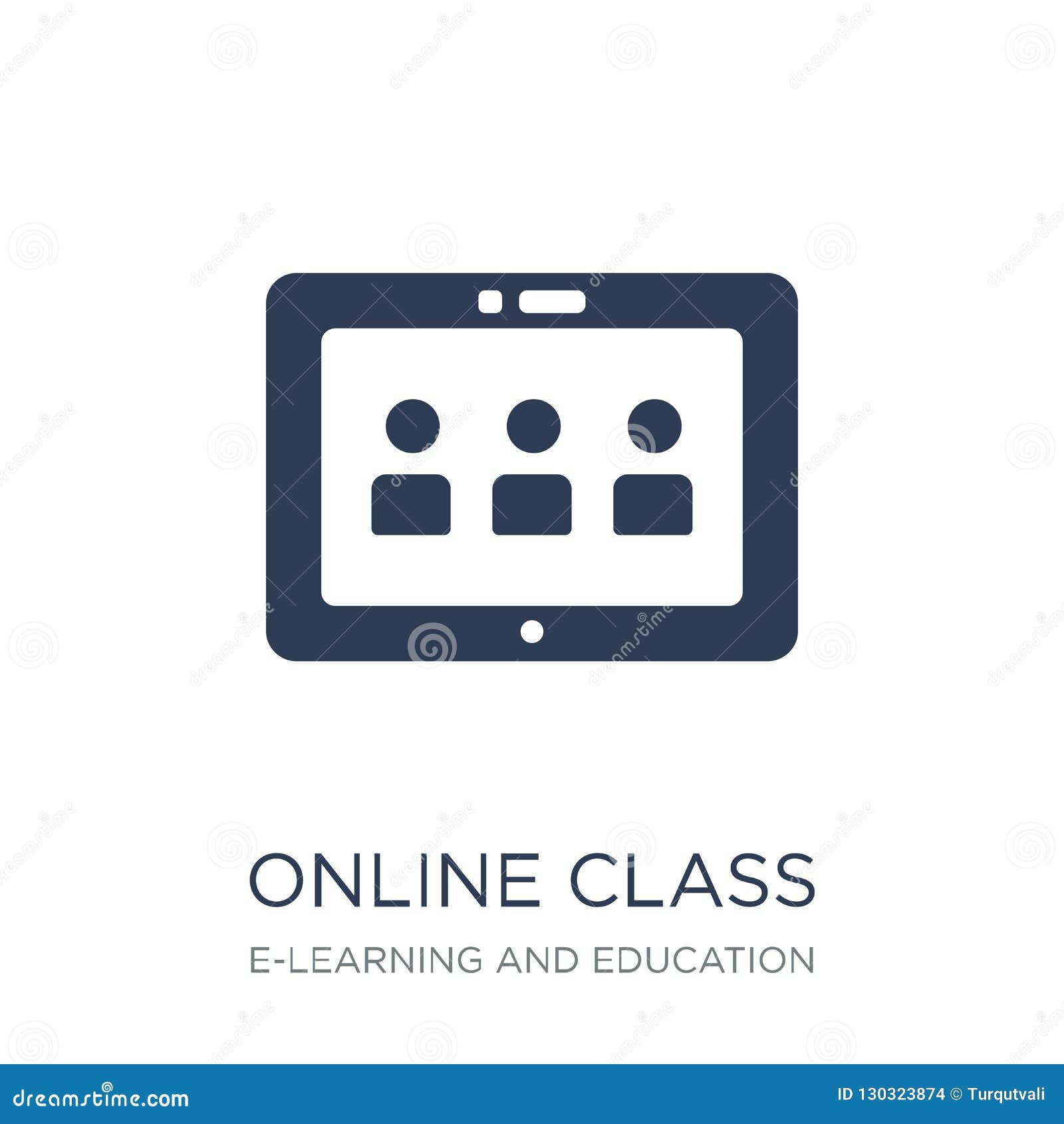Online Class Icon. Trendy Flat Vector Online Class Icon on White Stock ...