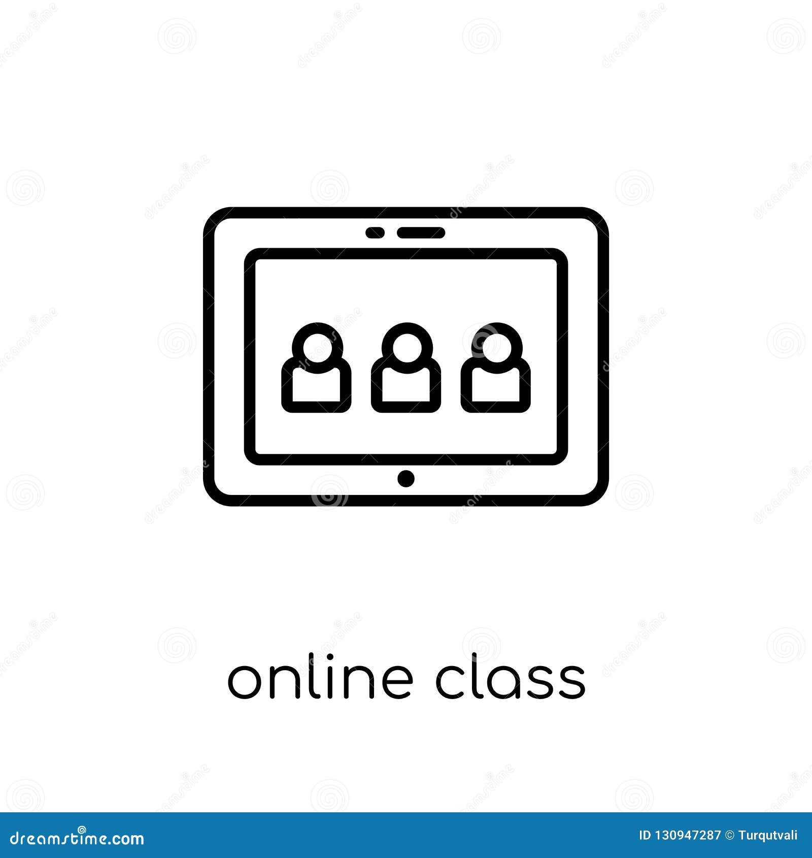 Online Class Icon. Trendy Modern Flat Linear Vector Online Class Stock ...