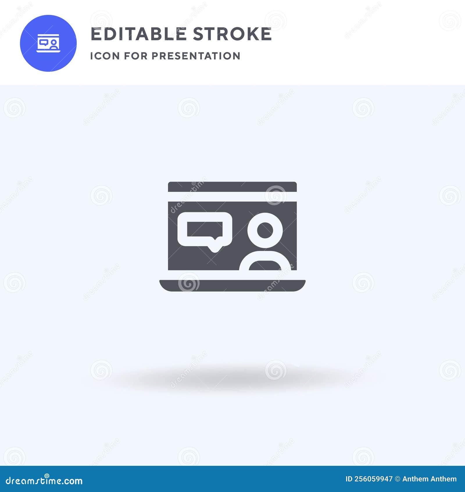 Online Class Icon Vector, Filled Flat Sign, Solid Pictogram Isolated on ...