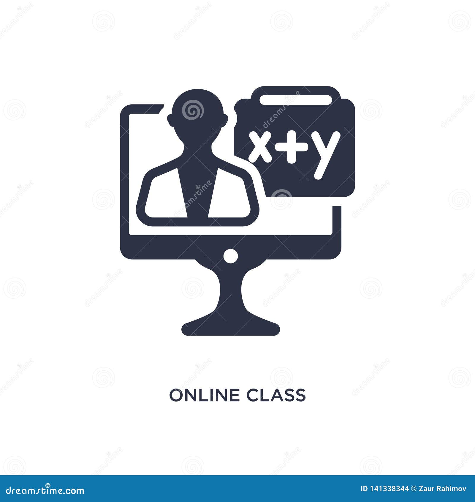 Online Class Icon on White Background. Simple Element Illustration from ...