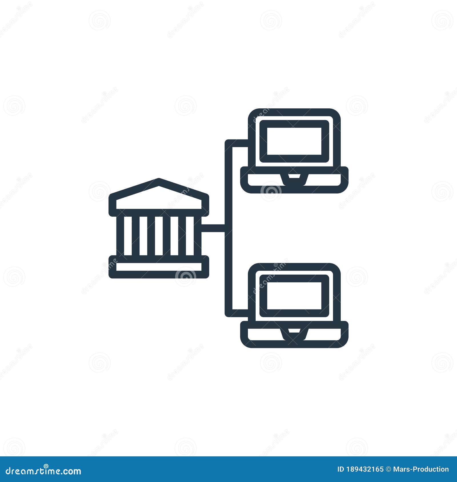 Online Class Vector Icon Isolated on White Background. Outline, Thin ...